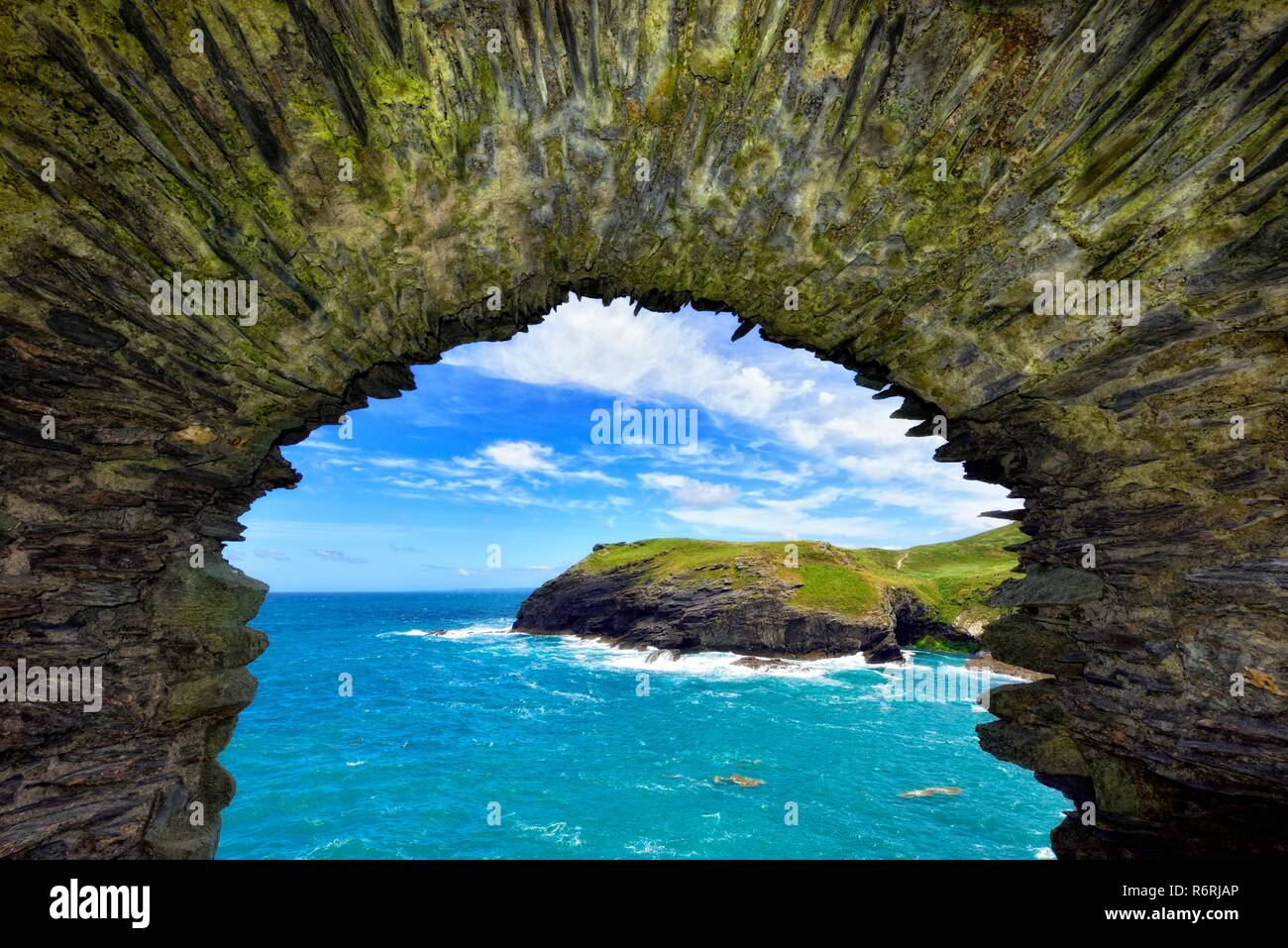 Tintagel castle landing gate, Island Peninsula,Cornwall,England,UK ...