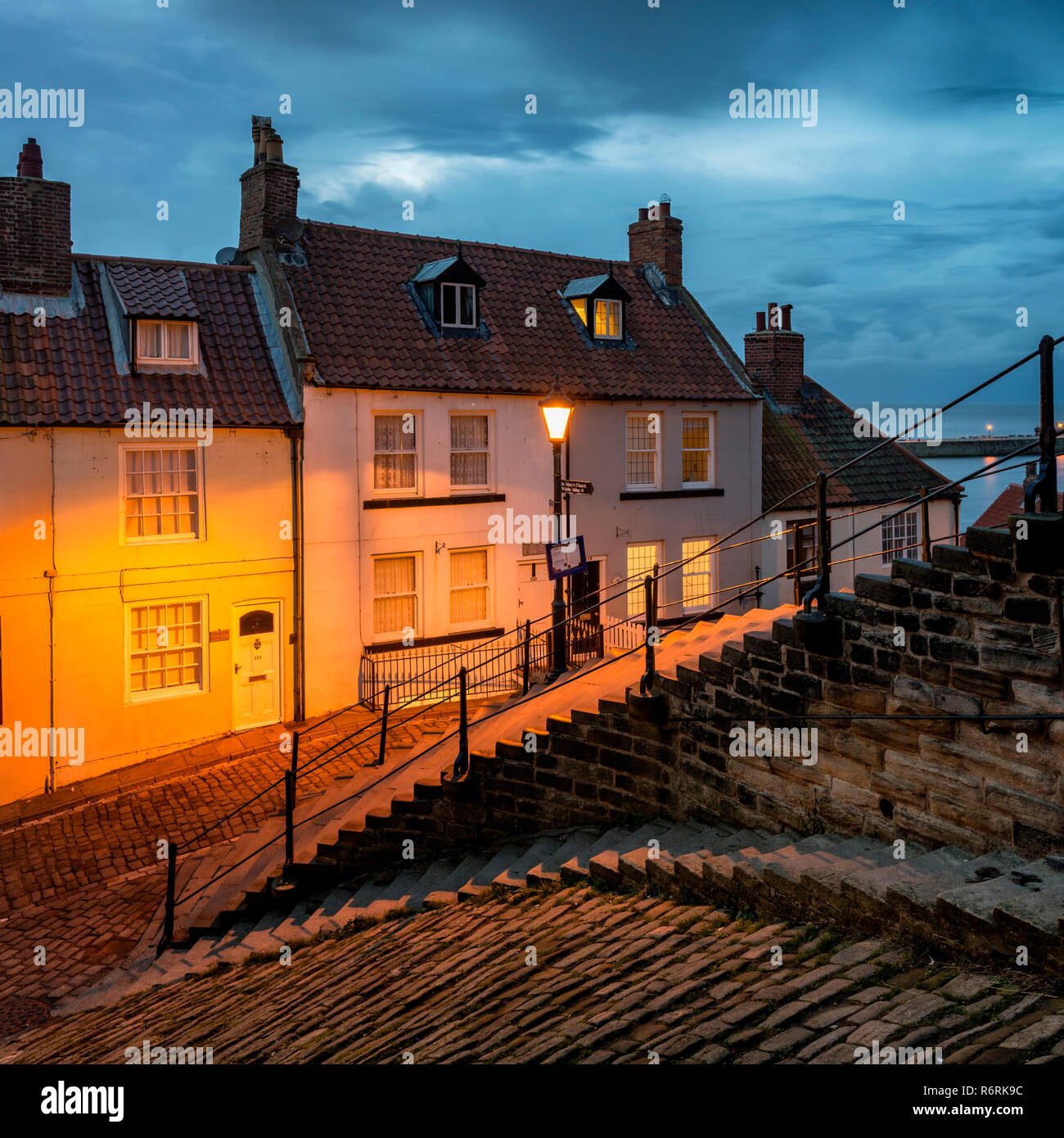 Whitby steps at dusk Stock Photo - Alamy