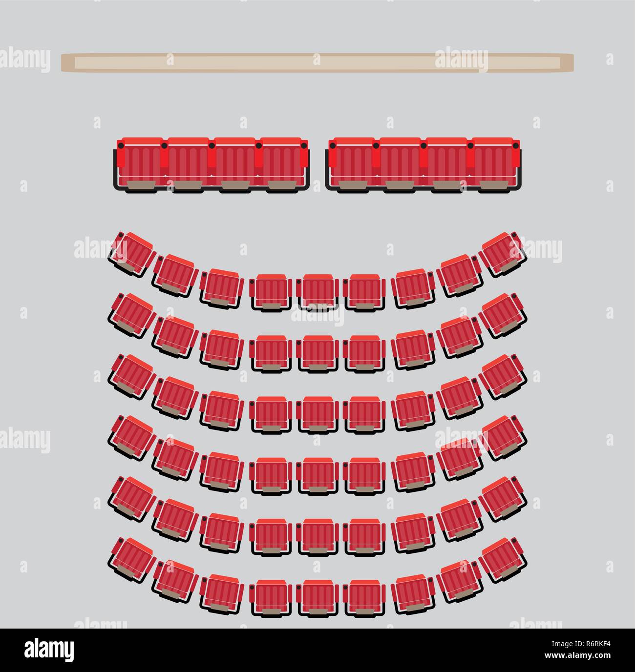 Top View show Seat in the Theater with vip Zone Vector and illustration ...