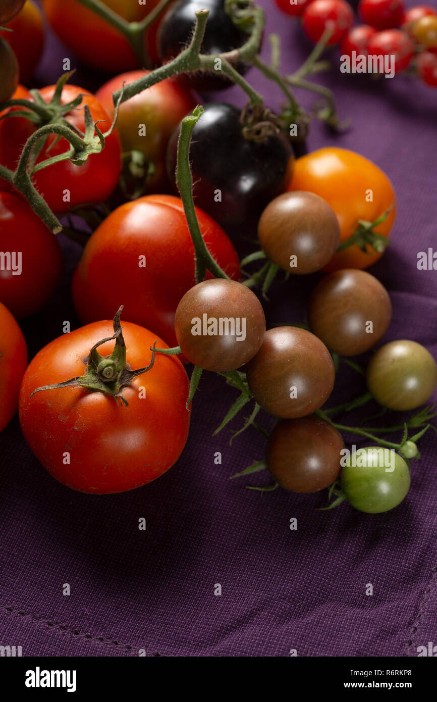Fresh tomatoes top view Stock Photo - Alamy