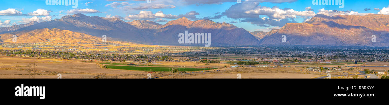 Scenic Utah Valley landscape with mountain and sky Stock Photo - Alamy
