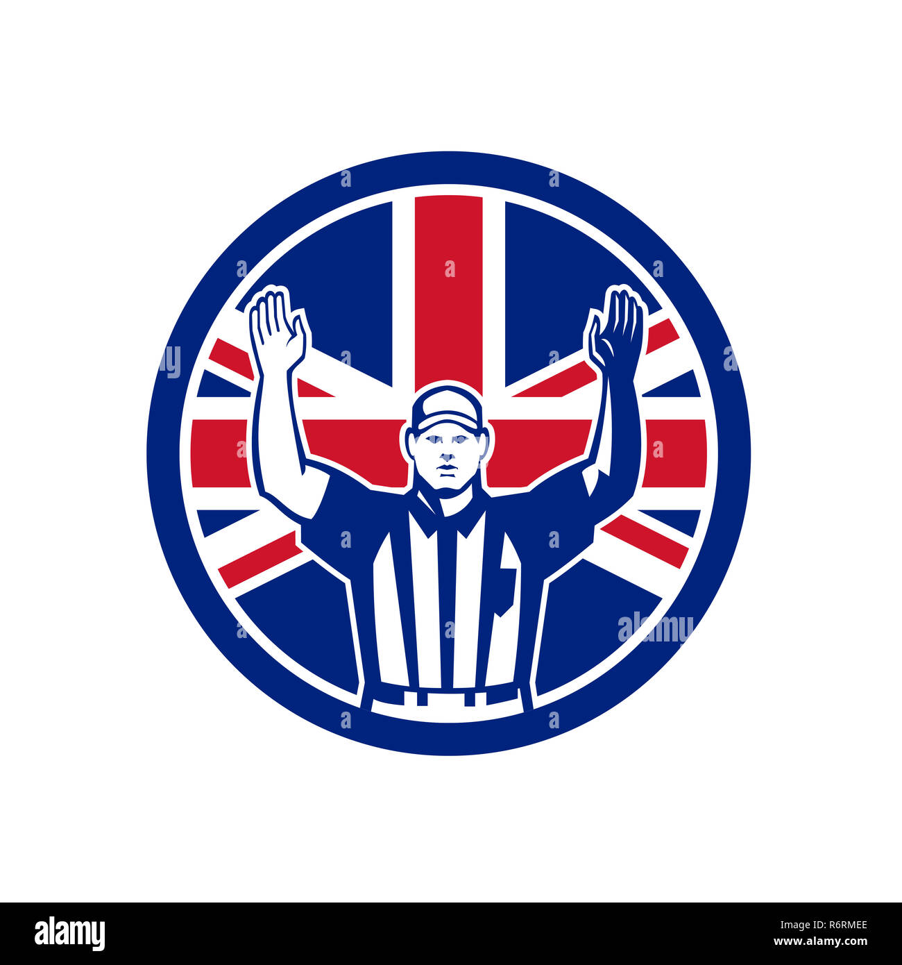 British American Football Referee Union Jack Flag Icon Stock Photo - Alamy