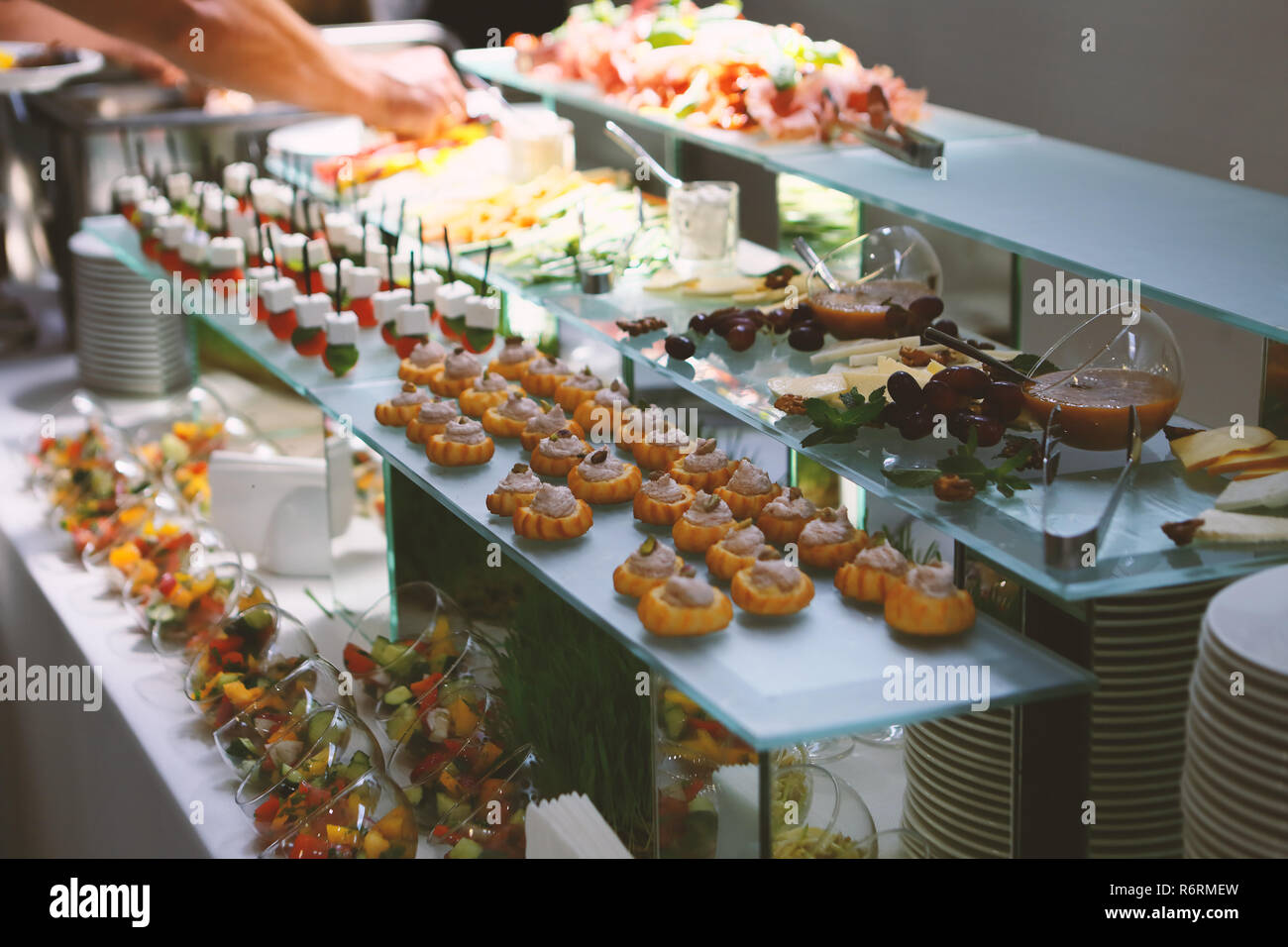 Catering food background Stock Photo - Alamy
