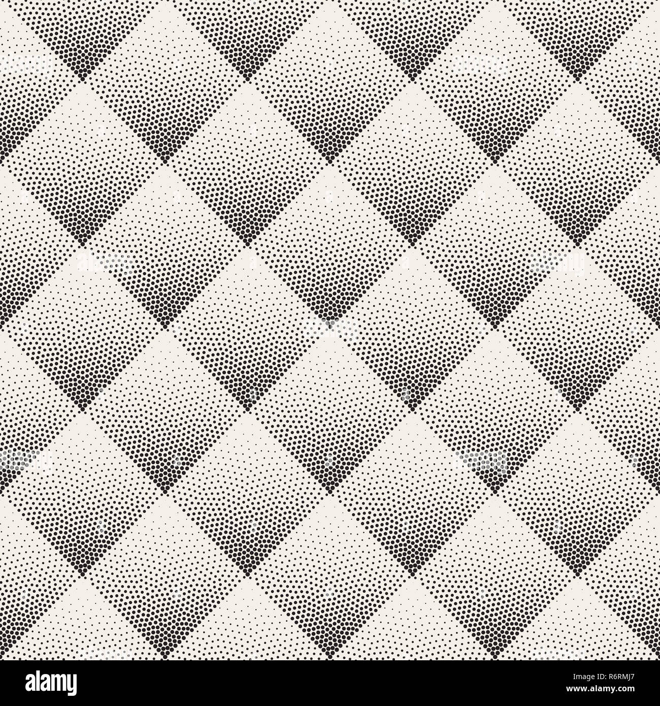 Vector Seamless Black And White Stippling Rhombus Gradient Halftone Dot ...