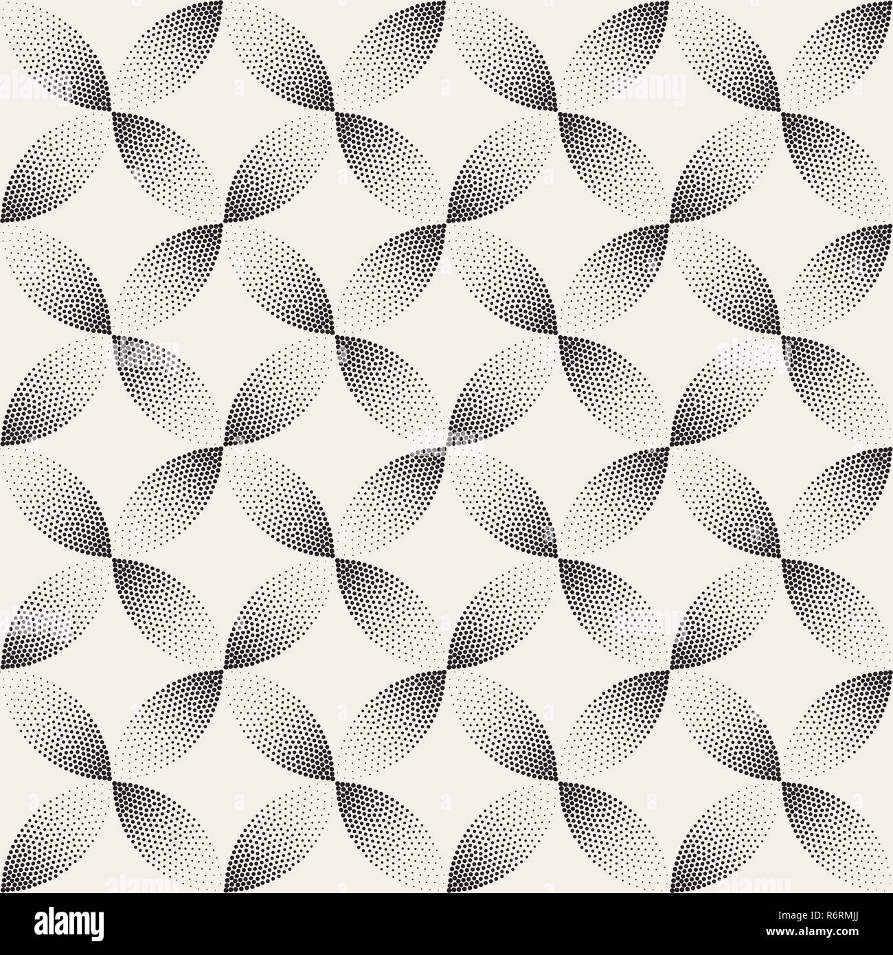 Vector Seamless Black And White Stippling Arc Circle Shapes Gradient ...