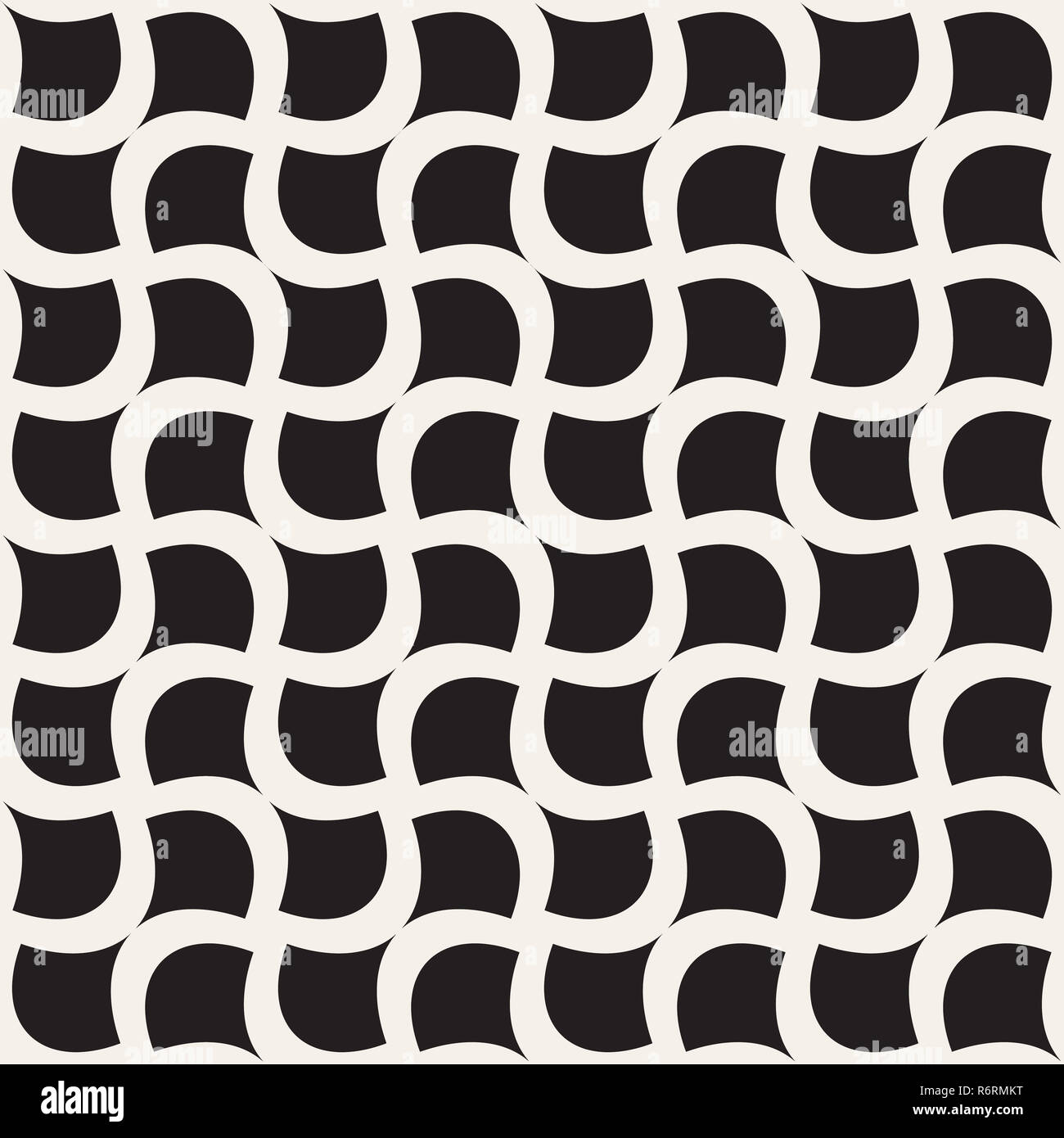 Vector geometric seamless pattern with curved shapes grid. Abstract ...