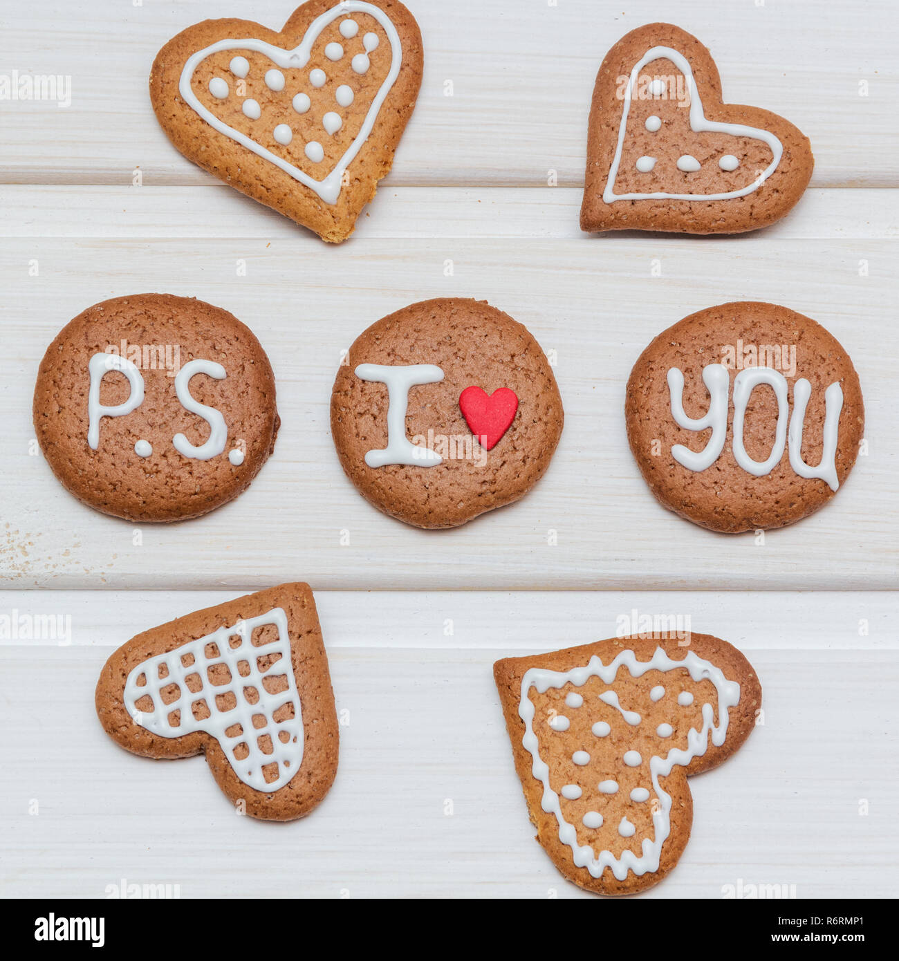 round gingerbread with the inscription Stock Photo - Alamy