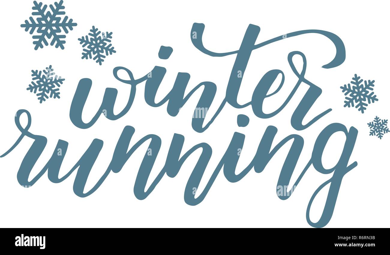 winter running brush calligraphy Stock Vector Image & Art - Alamy
