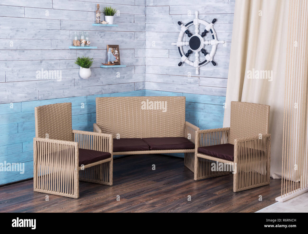 interior in maritime style Stock Photo - Alamy