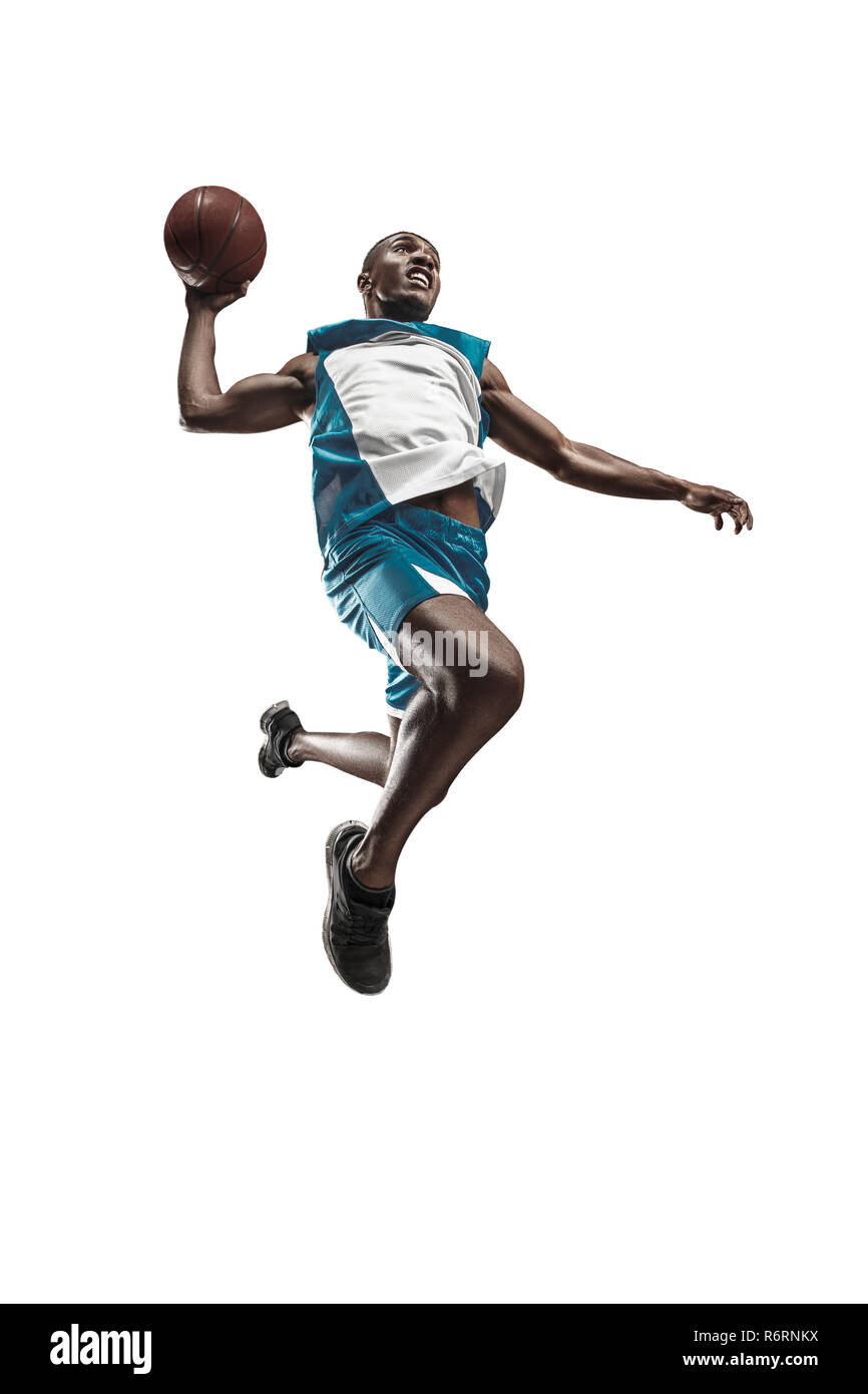 Full length portrait of a basketball player with ball Stock Photo - Alamy