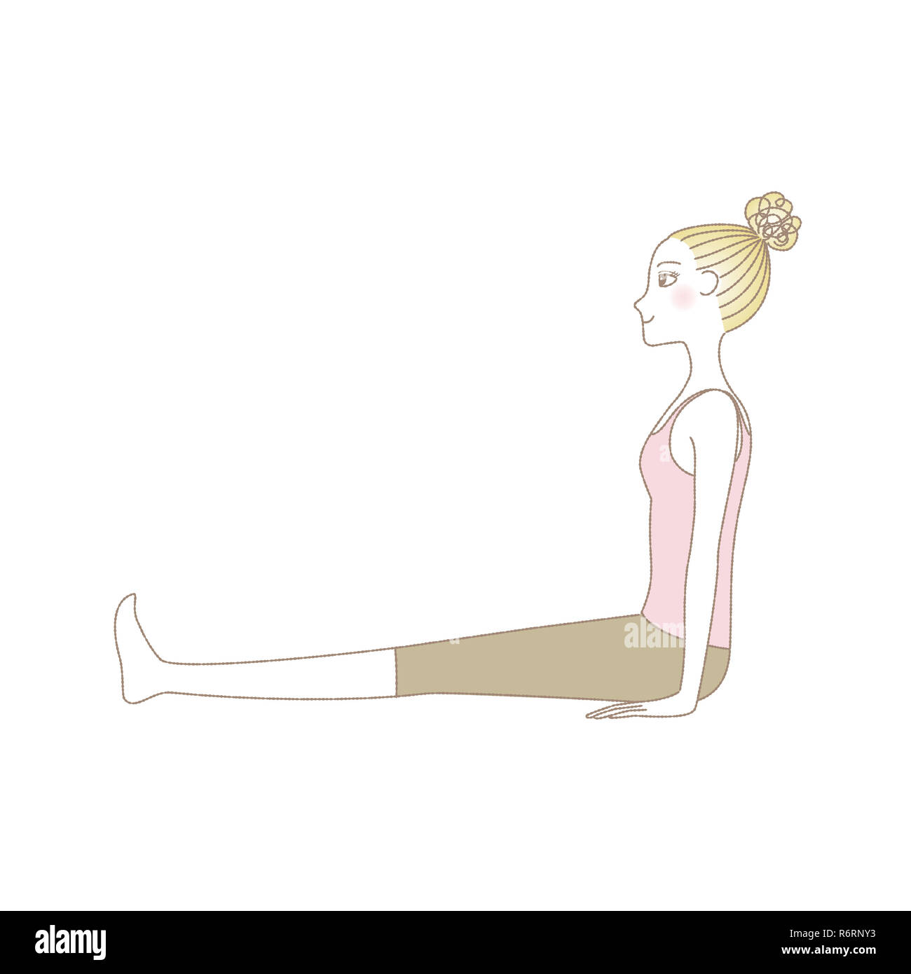 Yoga pose, woman in Staff Pose Stock Photo - Alamy