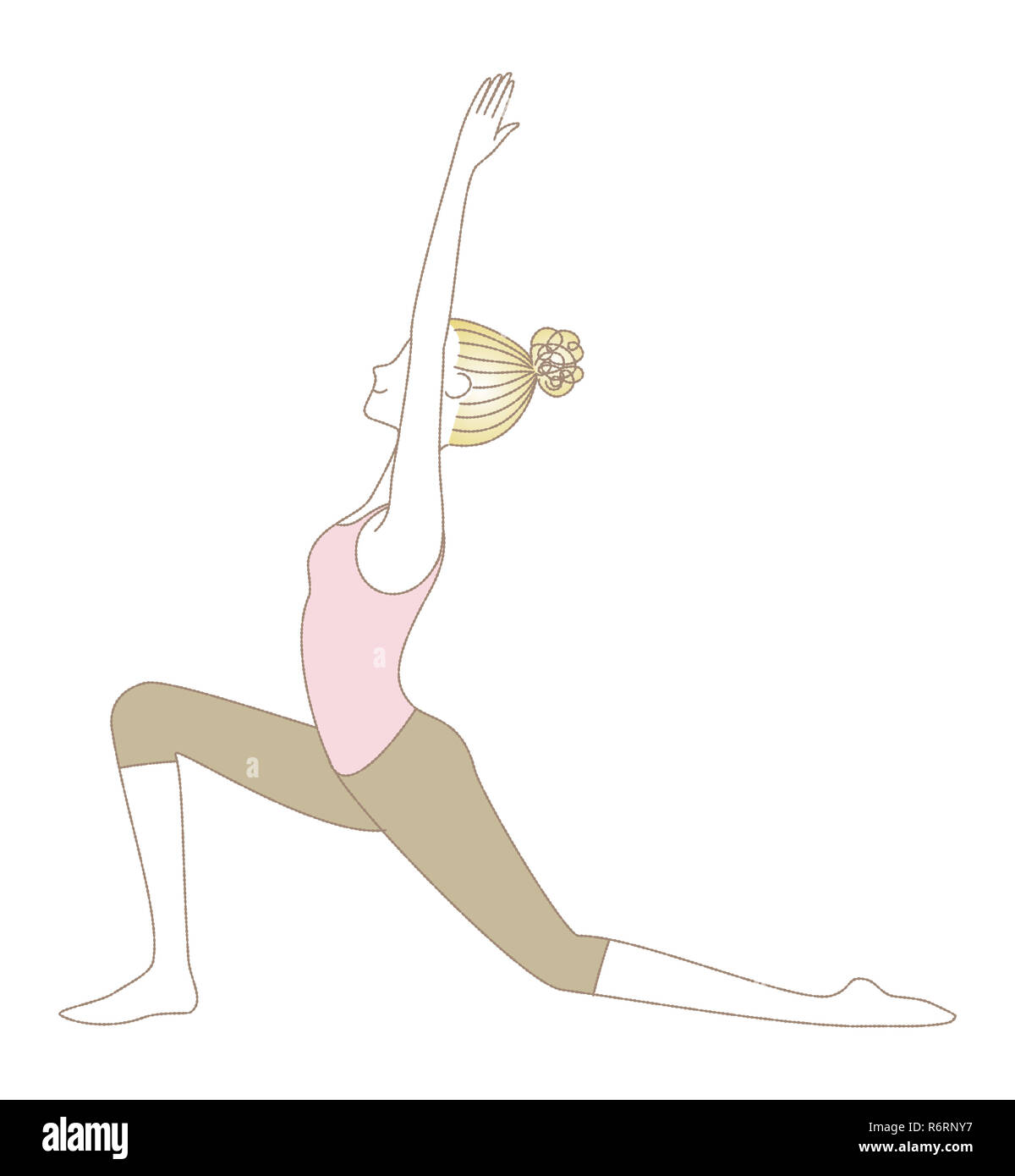 Yoga pose, woman in Low Lunge Stock Photo - Alamy