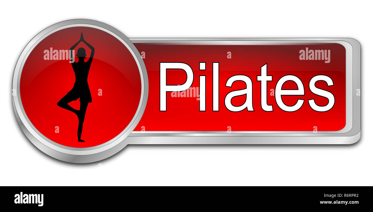 red Pilates button - 3D illustration Stock Photo - Alamy