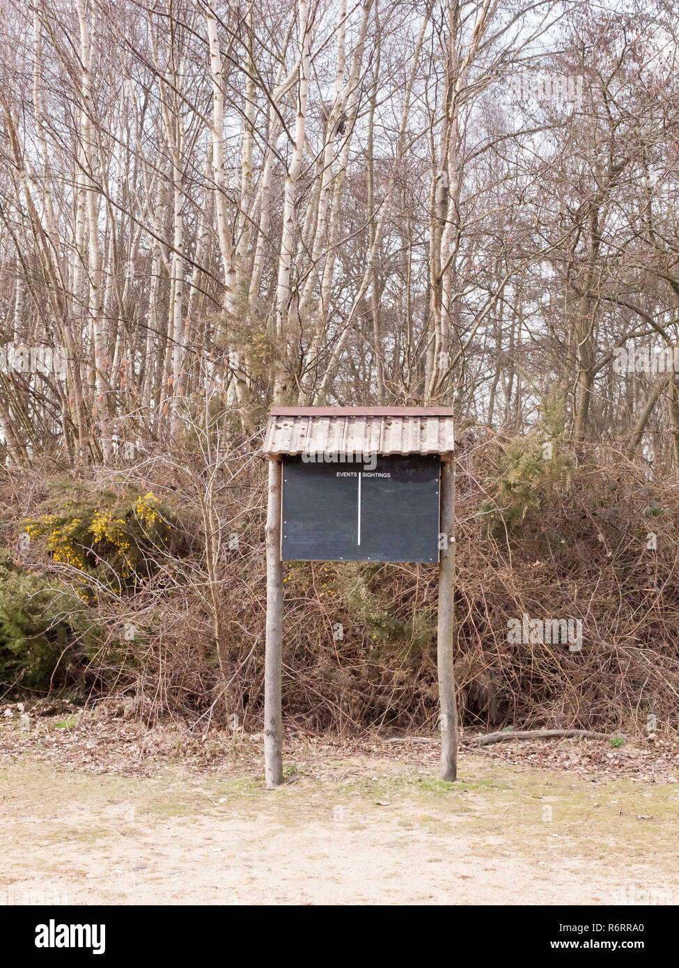 signboard chalk board outside in nature reserve Stock Photo - Alamy