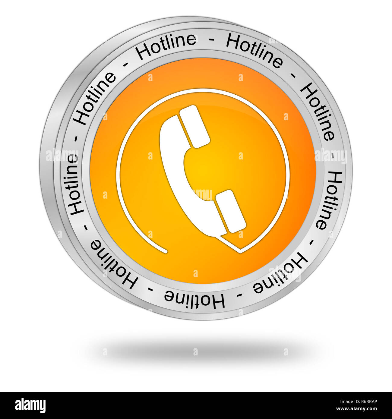 orange Hotline Button - 3D illustration Stock Photo - Alamy