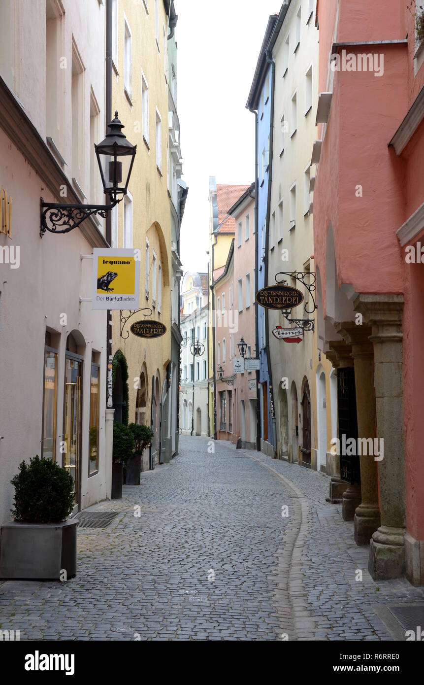 Old town in Regensburg, Germany with historic buildings Stock Photo - Alamy