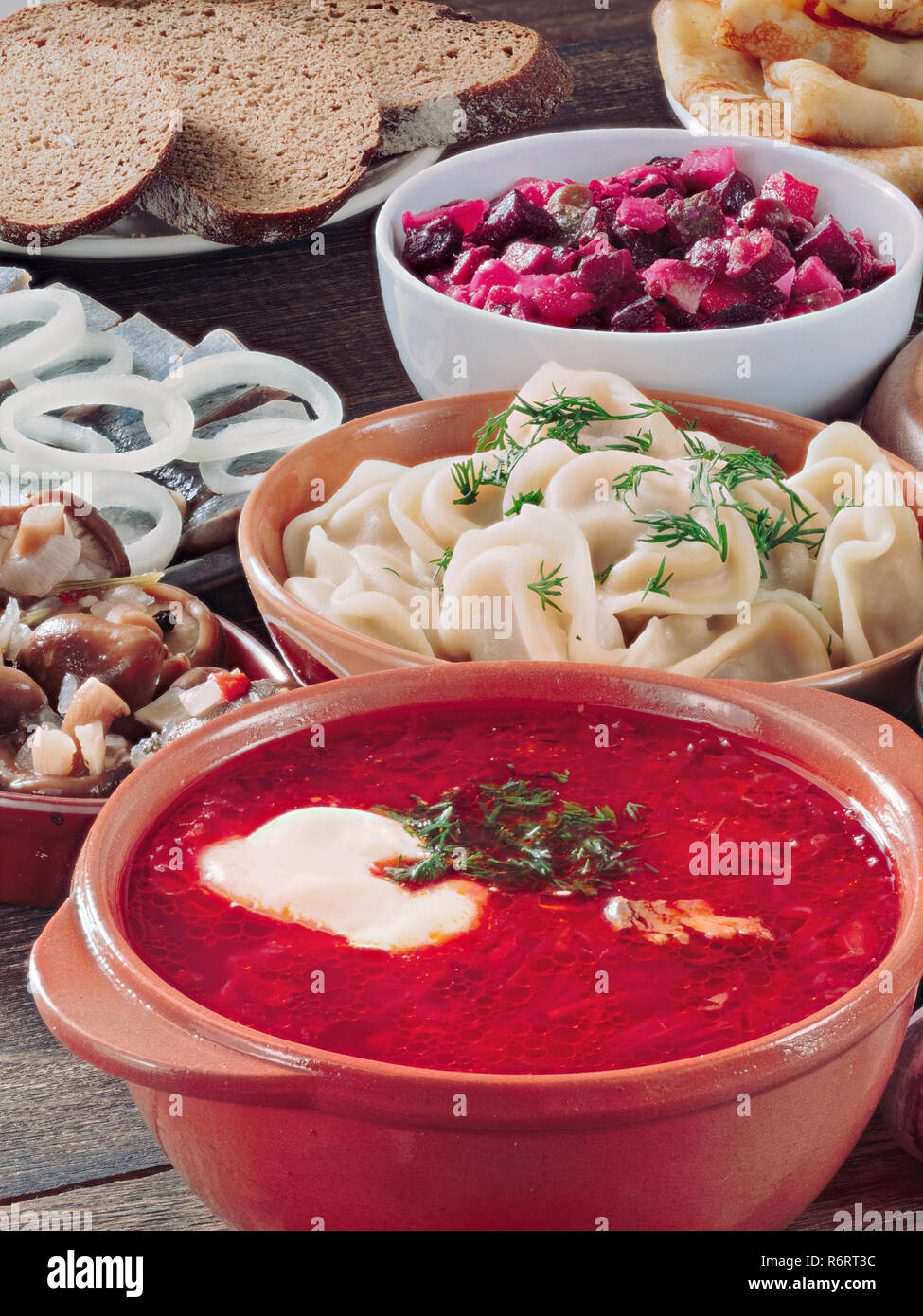 russian food assortment Stock Photo - Alamy