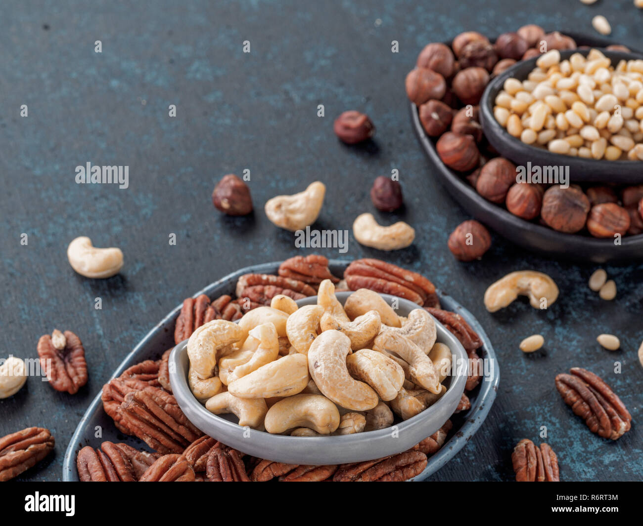 Cashew pecan pine nuts hi-res stock photography and images - Alamy