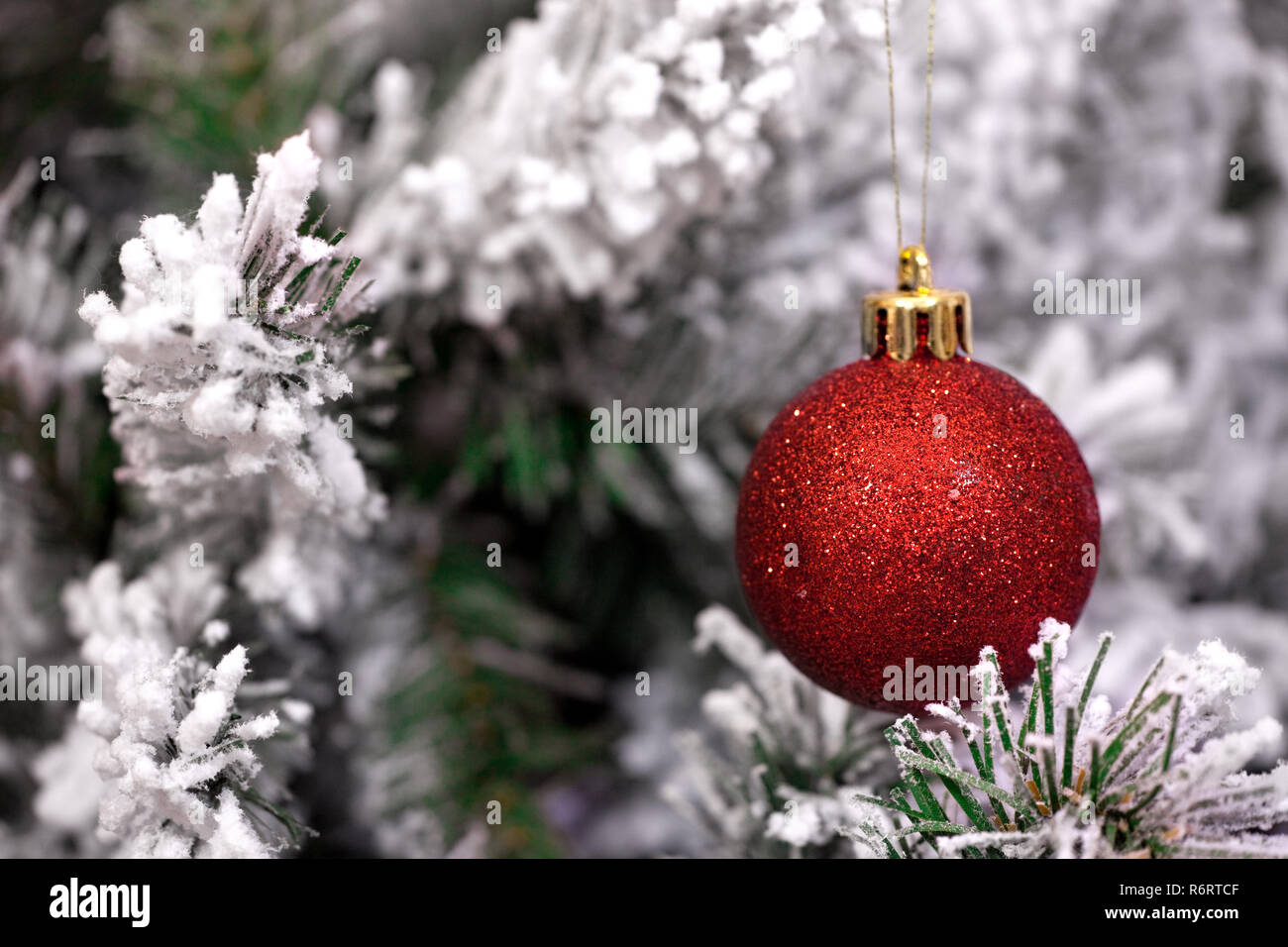 Christmas tree balls on christmas tree Stock Photo - Alamy