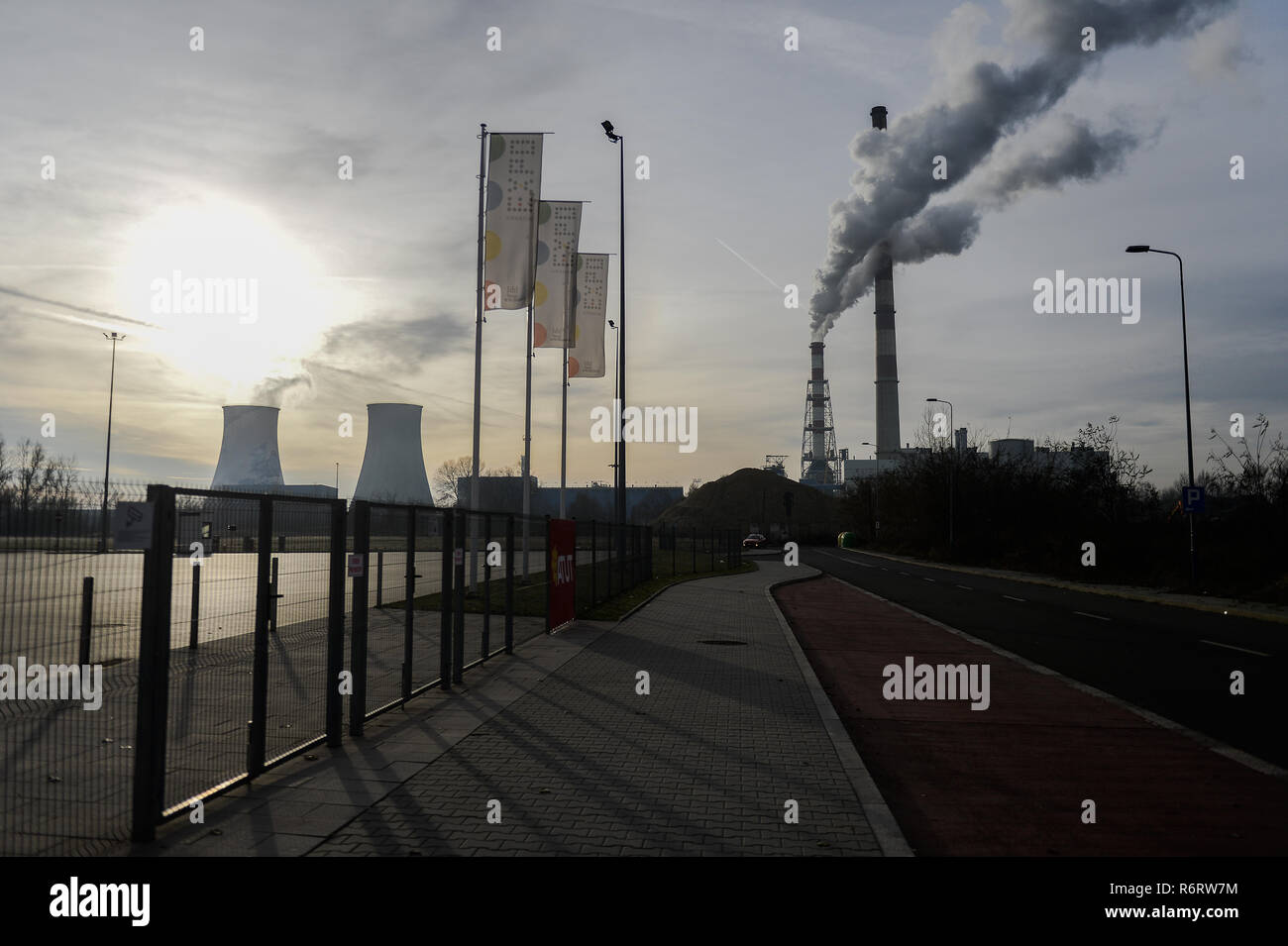 A view of PGE Power station seen operating during a winter day Stock ...