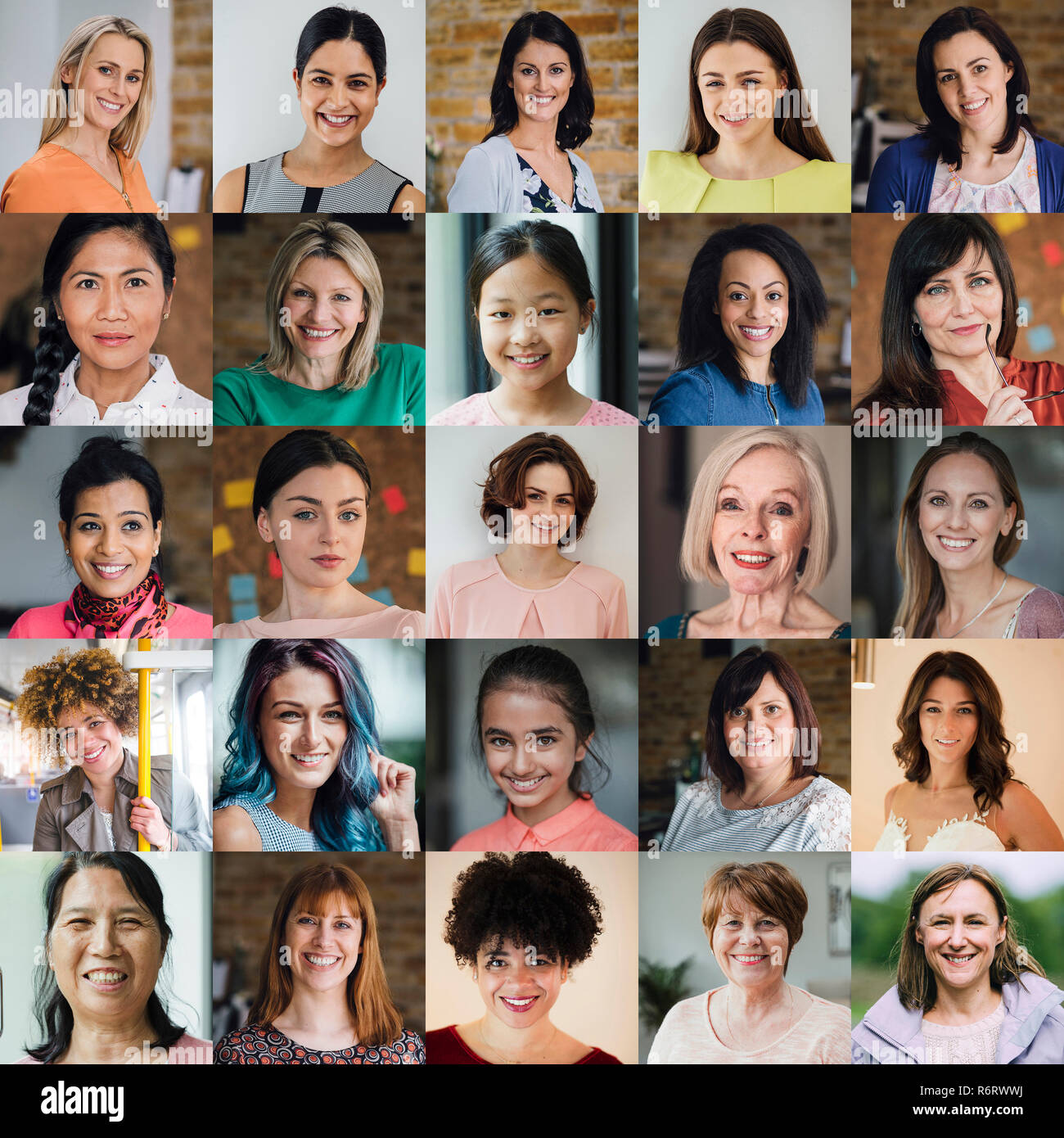Females Headshot Collage Stock Photo - Alamy
