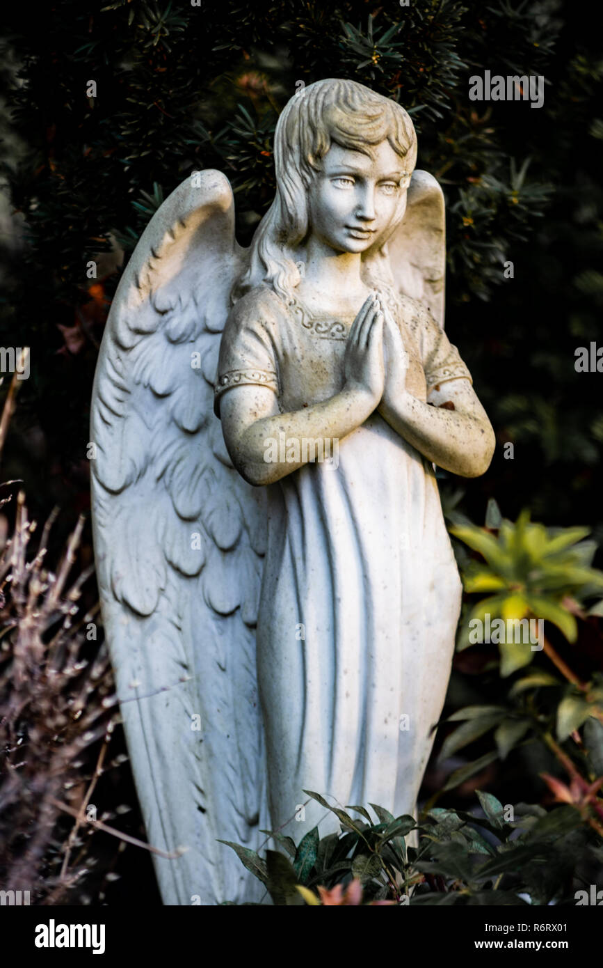 Statue of an angel on german cemetery in Berlin Tegel Stock Photo - Alamy
