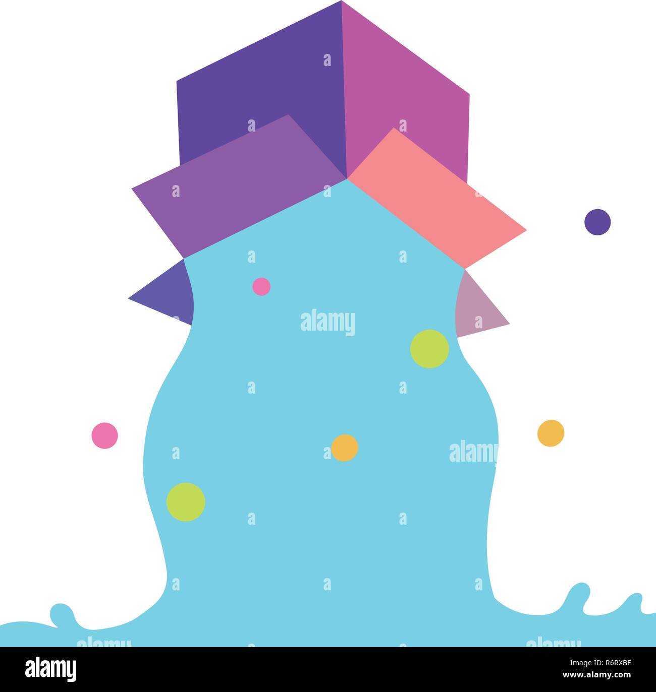 Vector box with colorful floral design coming out flat Stock Vector ...