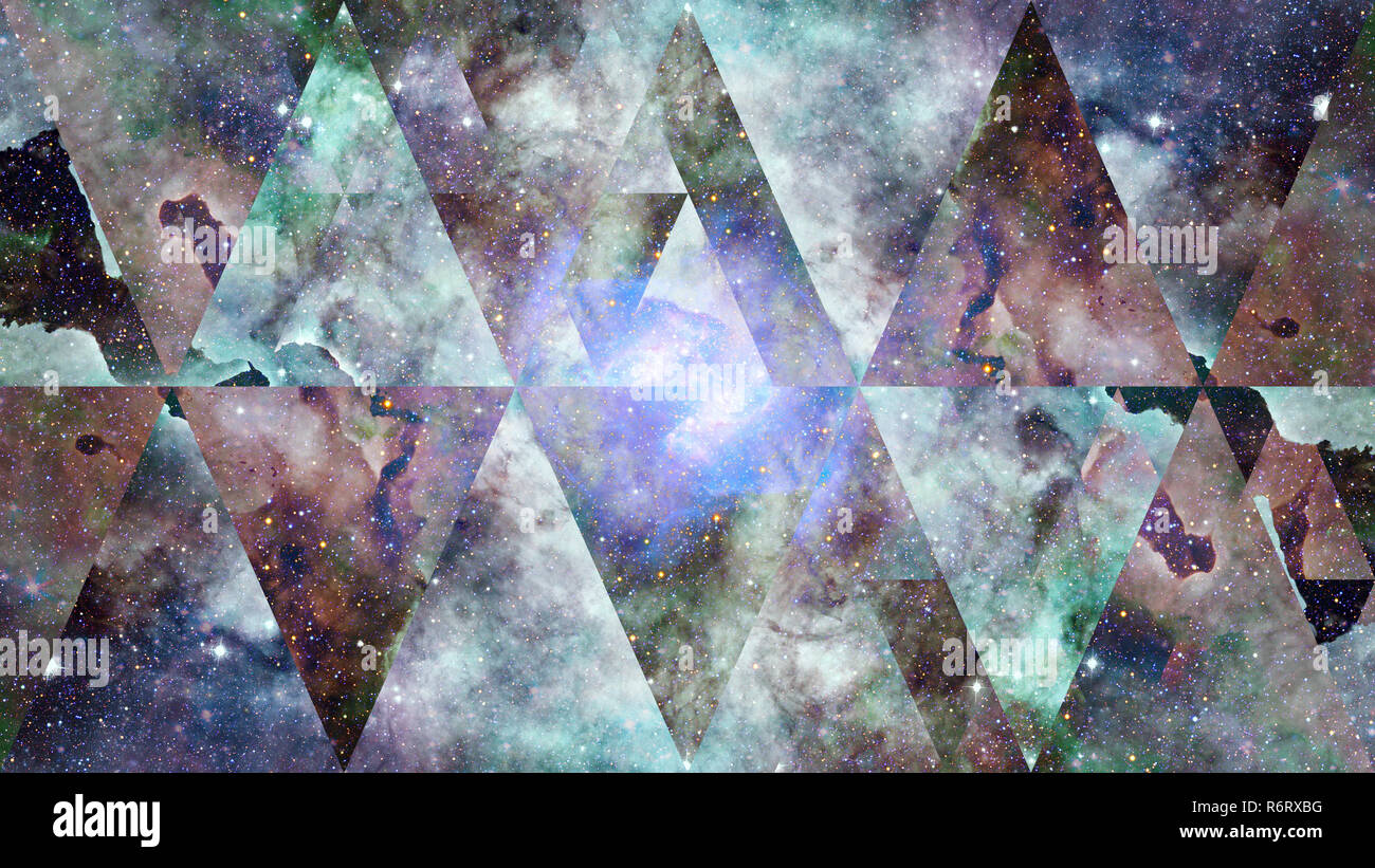 Nebula space and sacred geometry. Elements of this image furnished by ...