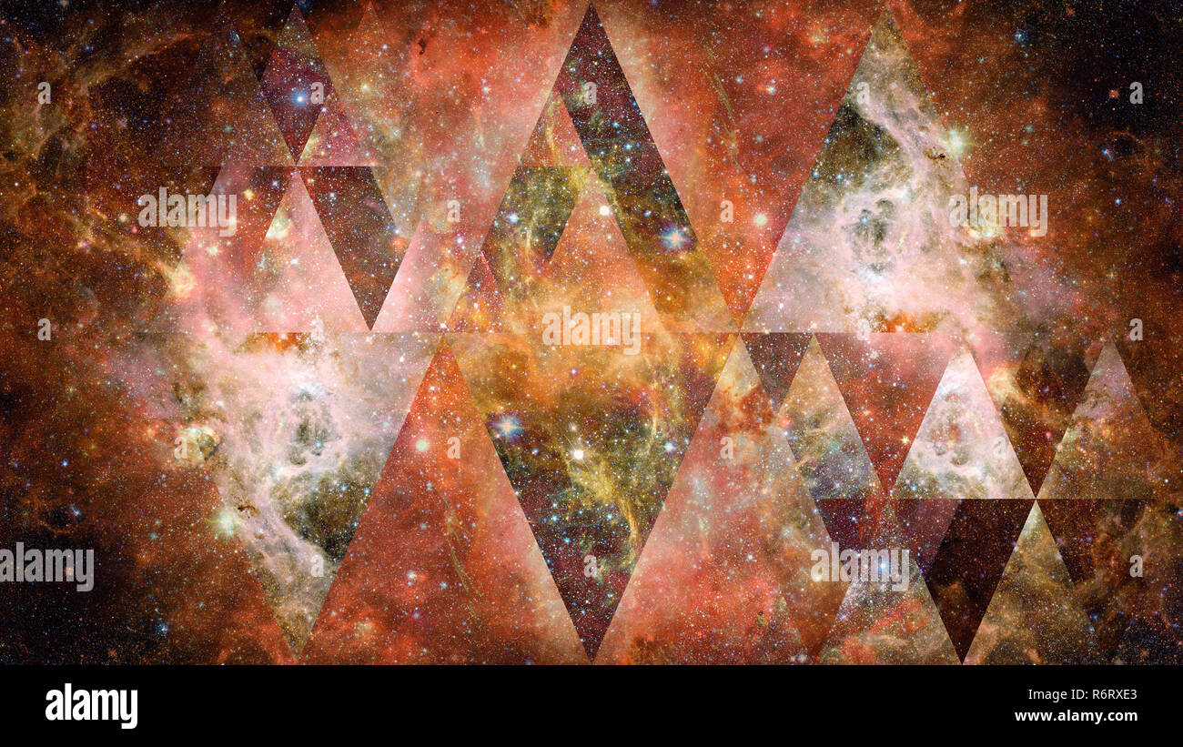 Nebula space and sacred geometry. Elements of this image furnished by ...