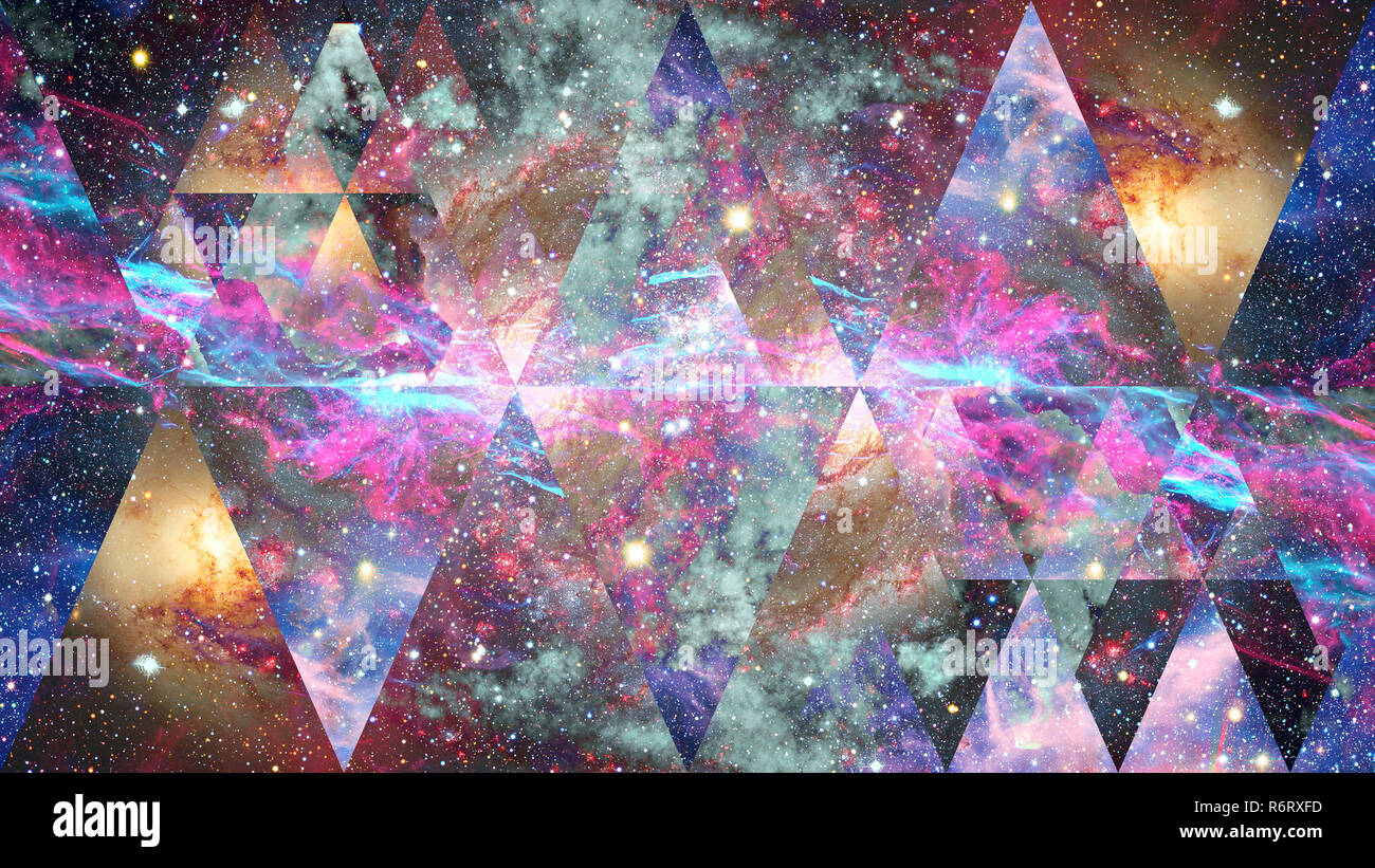 Nebula space and sacred geometry. Elements of this image furnished by ...