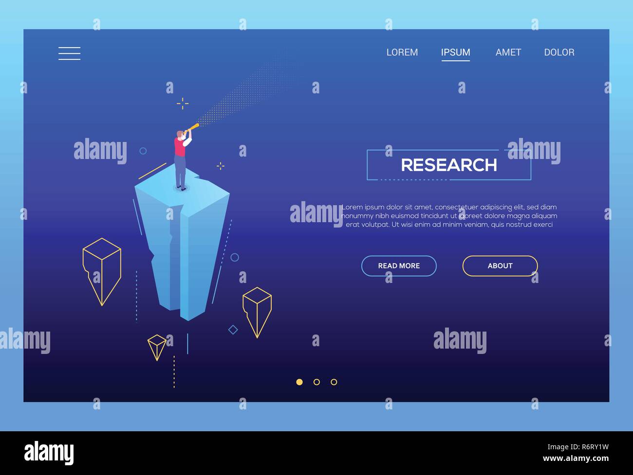 Research - modern isometric vector landing page template Stock Vector ... Research - modern isometric vector landing page template Stock Vector ...