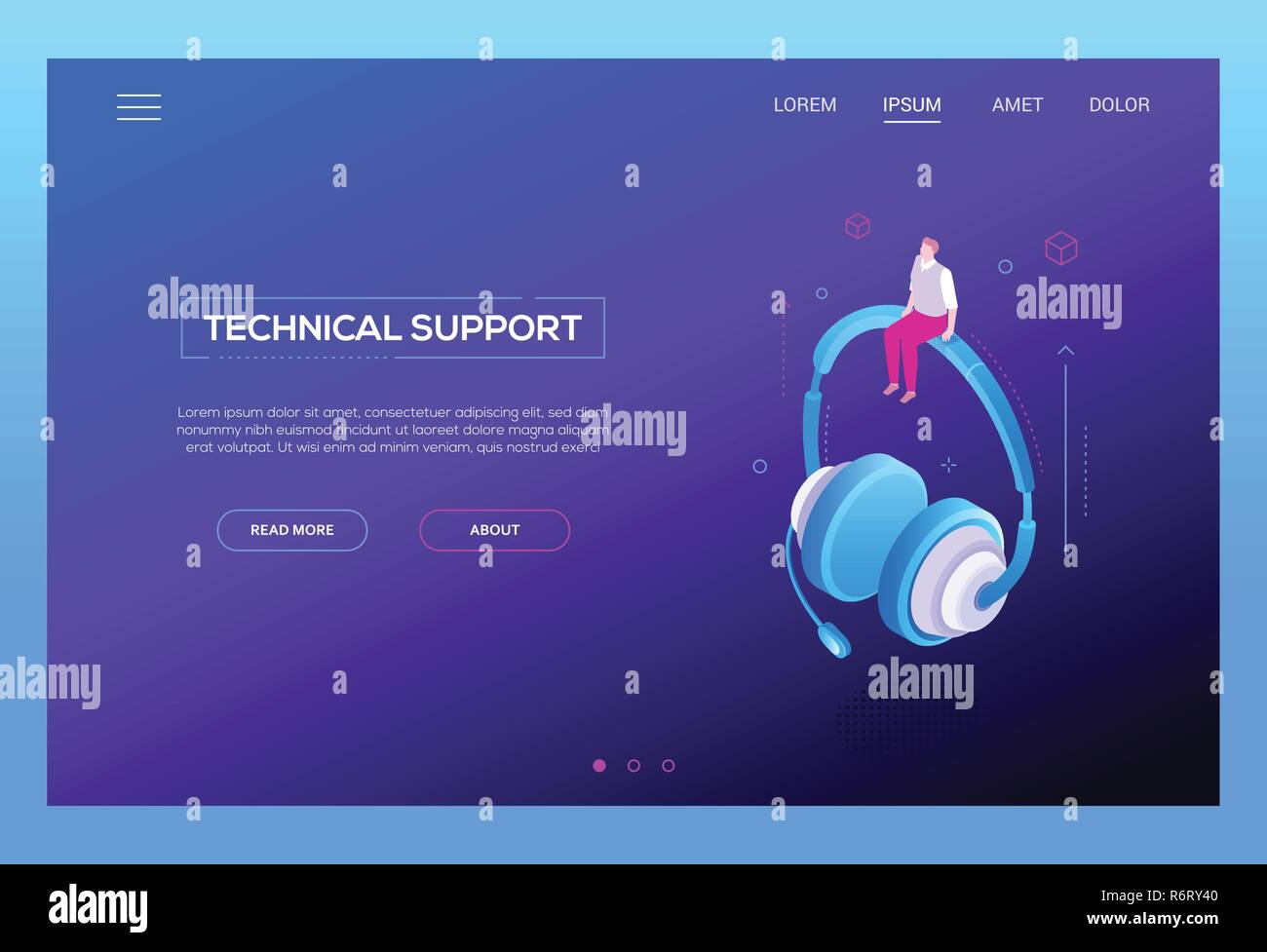 Technical support - modern isometric vector web banner Stock Vector ...