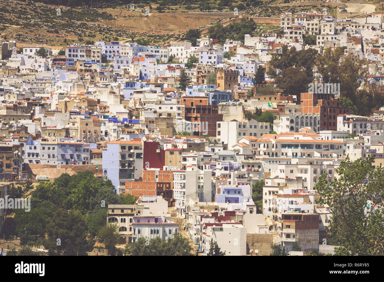 aerial view of chefchaouen,morocco Stock Photo - Alamy