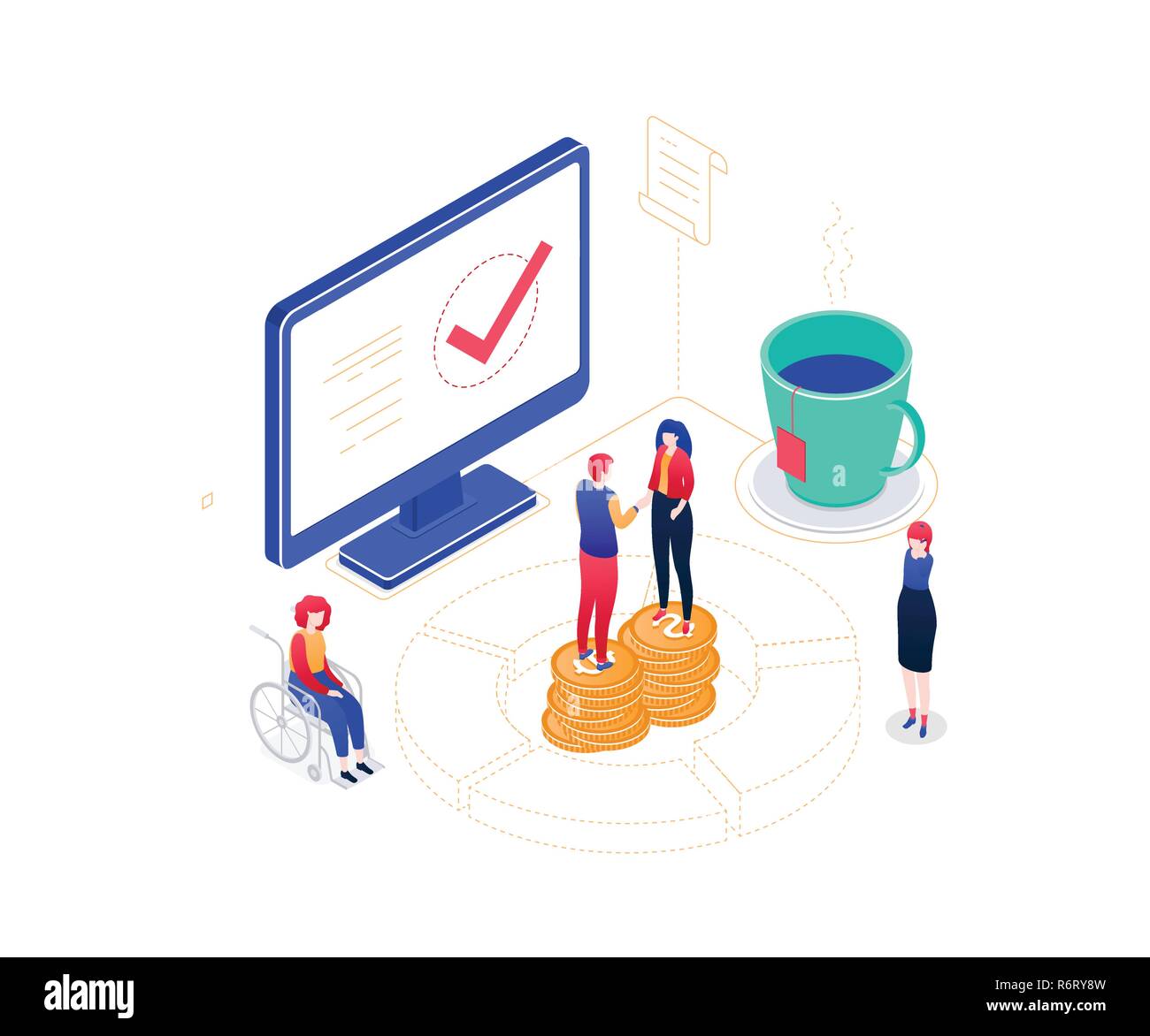 Business agreement - modern colorful isometric vector illustration ...