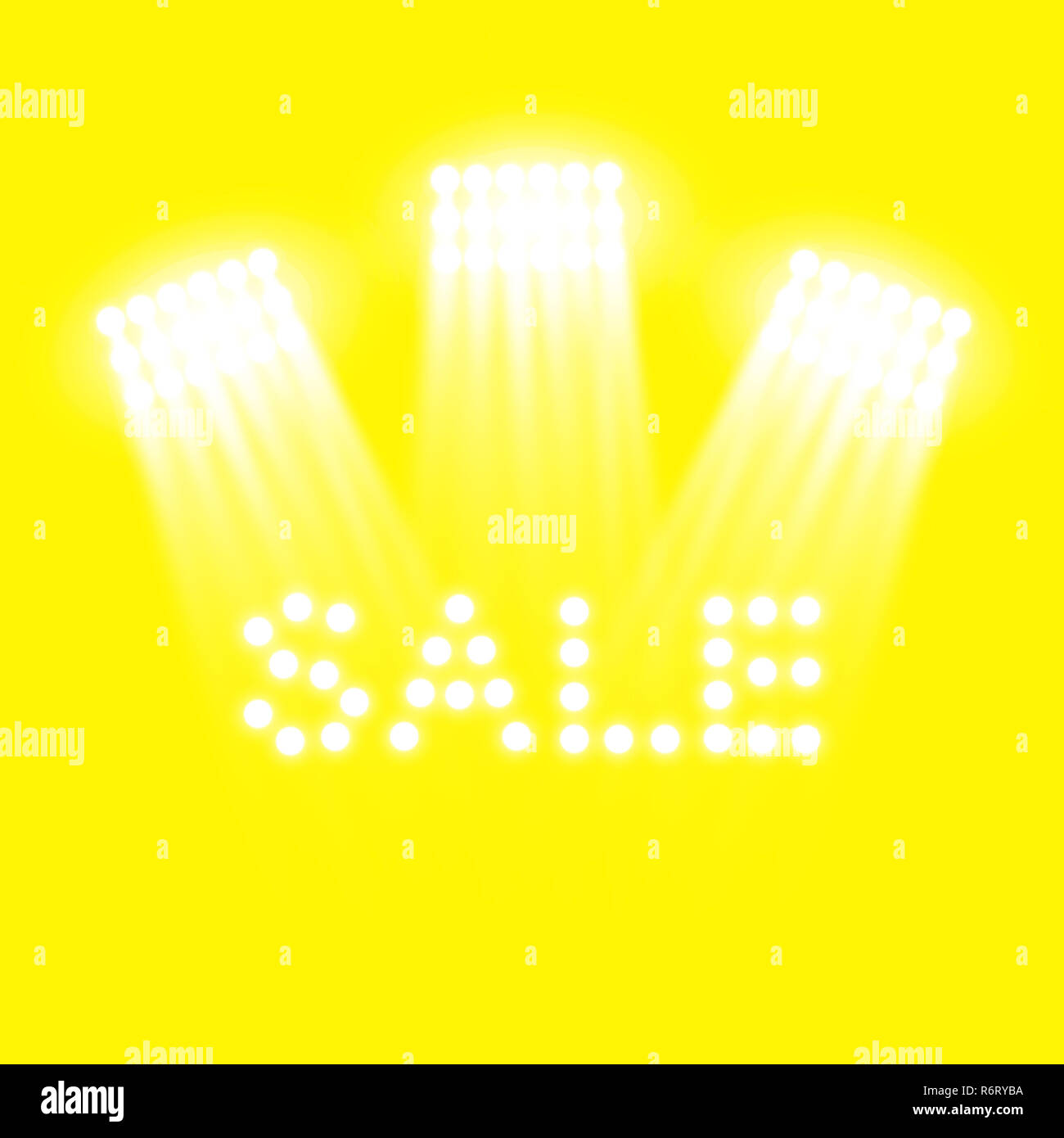 Sale glowing sign with projector on the transparent background. Light ...