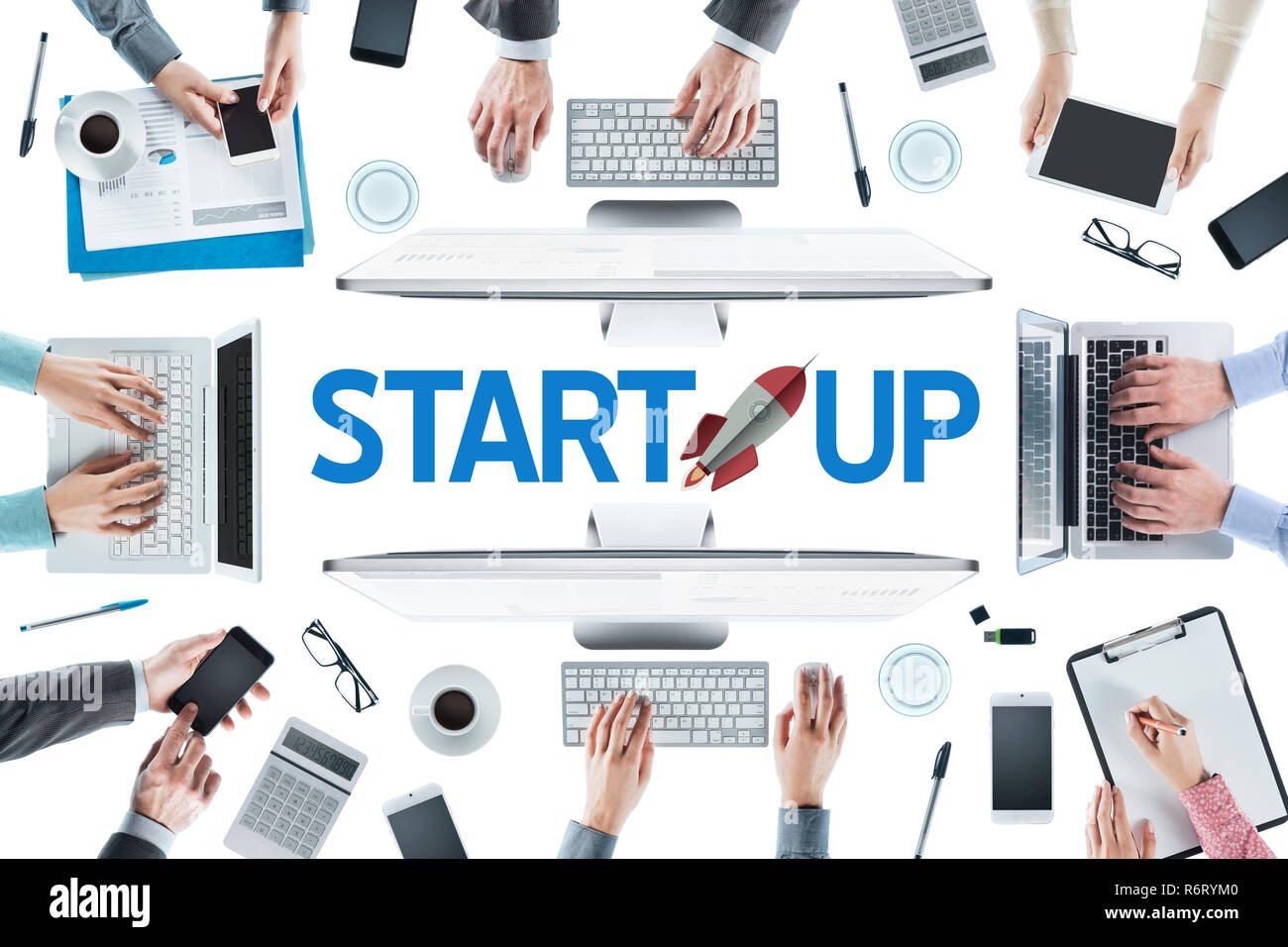 Start up team at work Stock Photo - Alamy