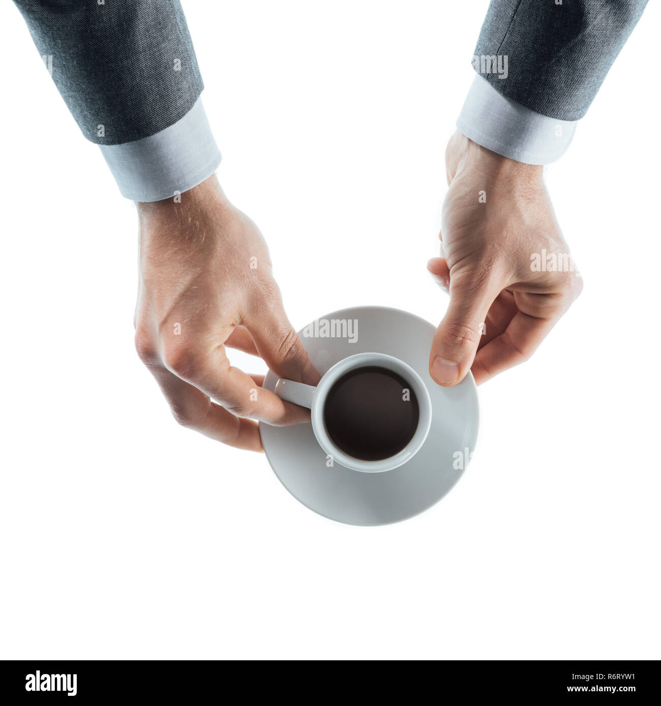 Businessman having a coffee break Stock Photo - Alamy