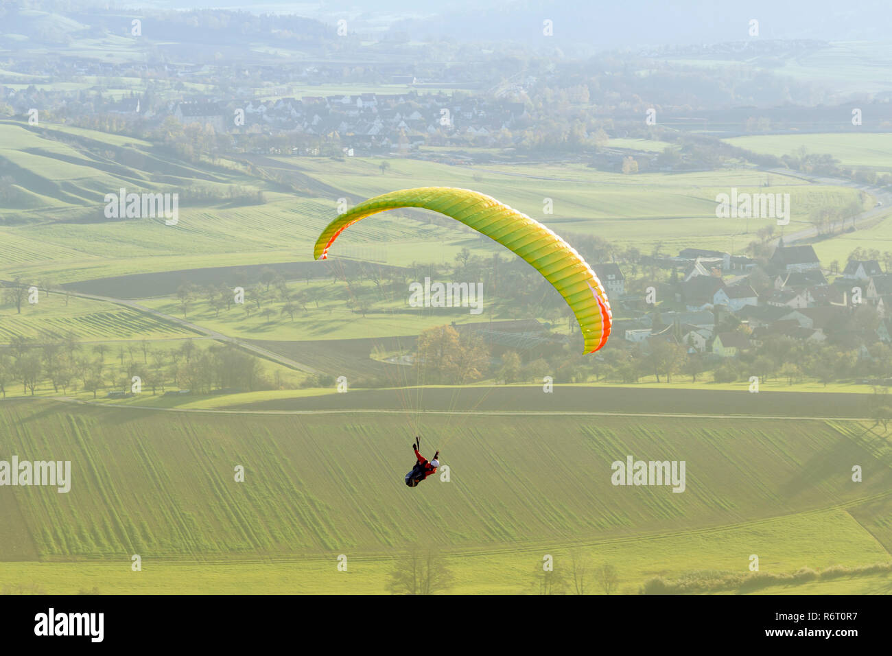 high angle paragliding scenery Stock Photo - Alamy