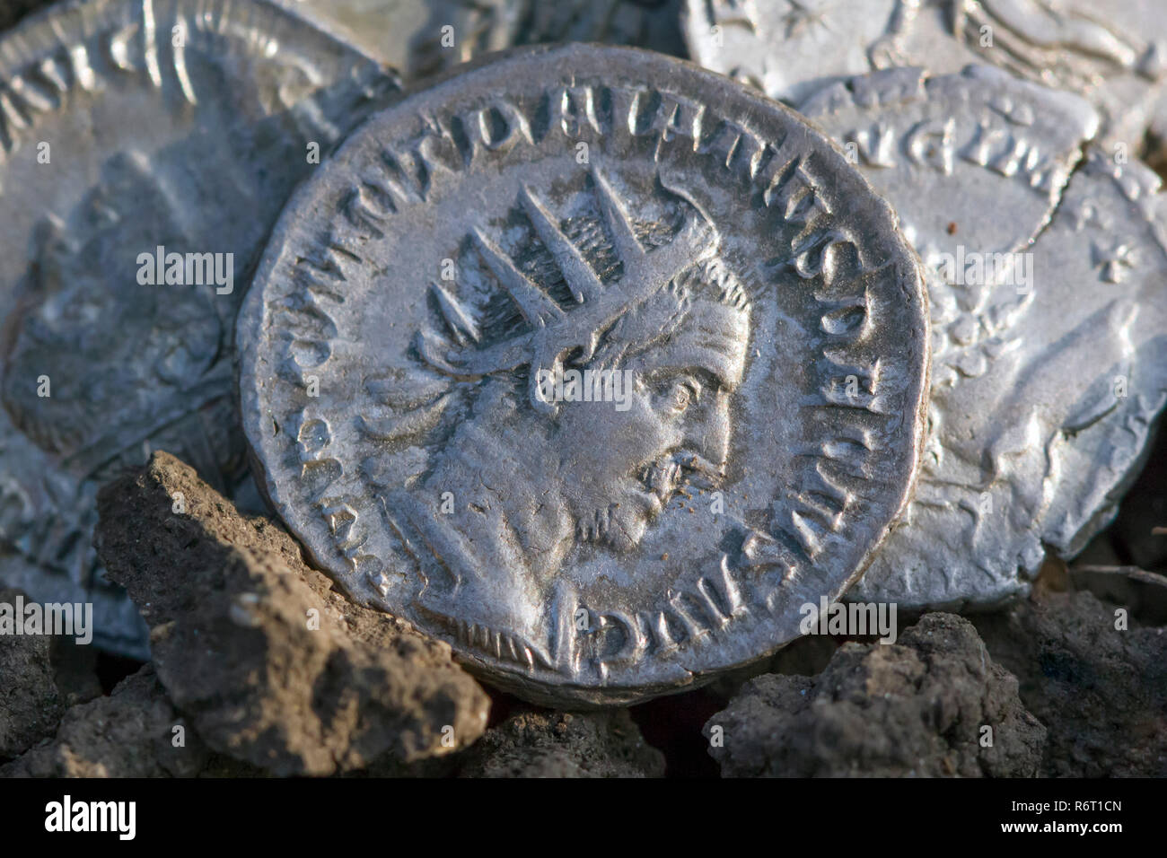 Hand holding Roman denarius (Roman silver coin Stock Photo - Alamy