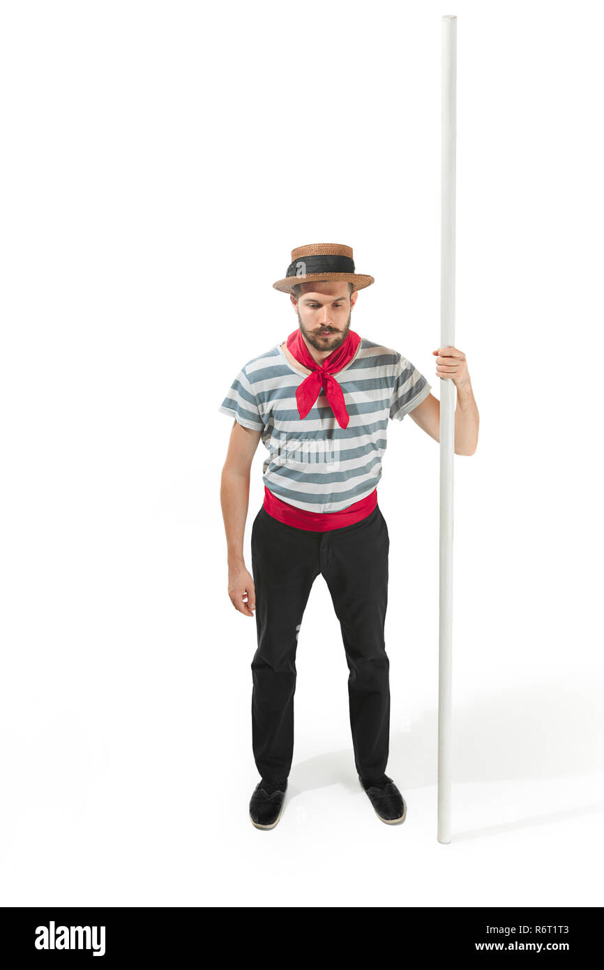 Smiling venice gondolier Cut Out Stock Images & Pictures - Alamy