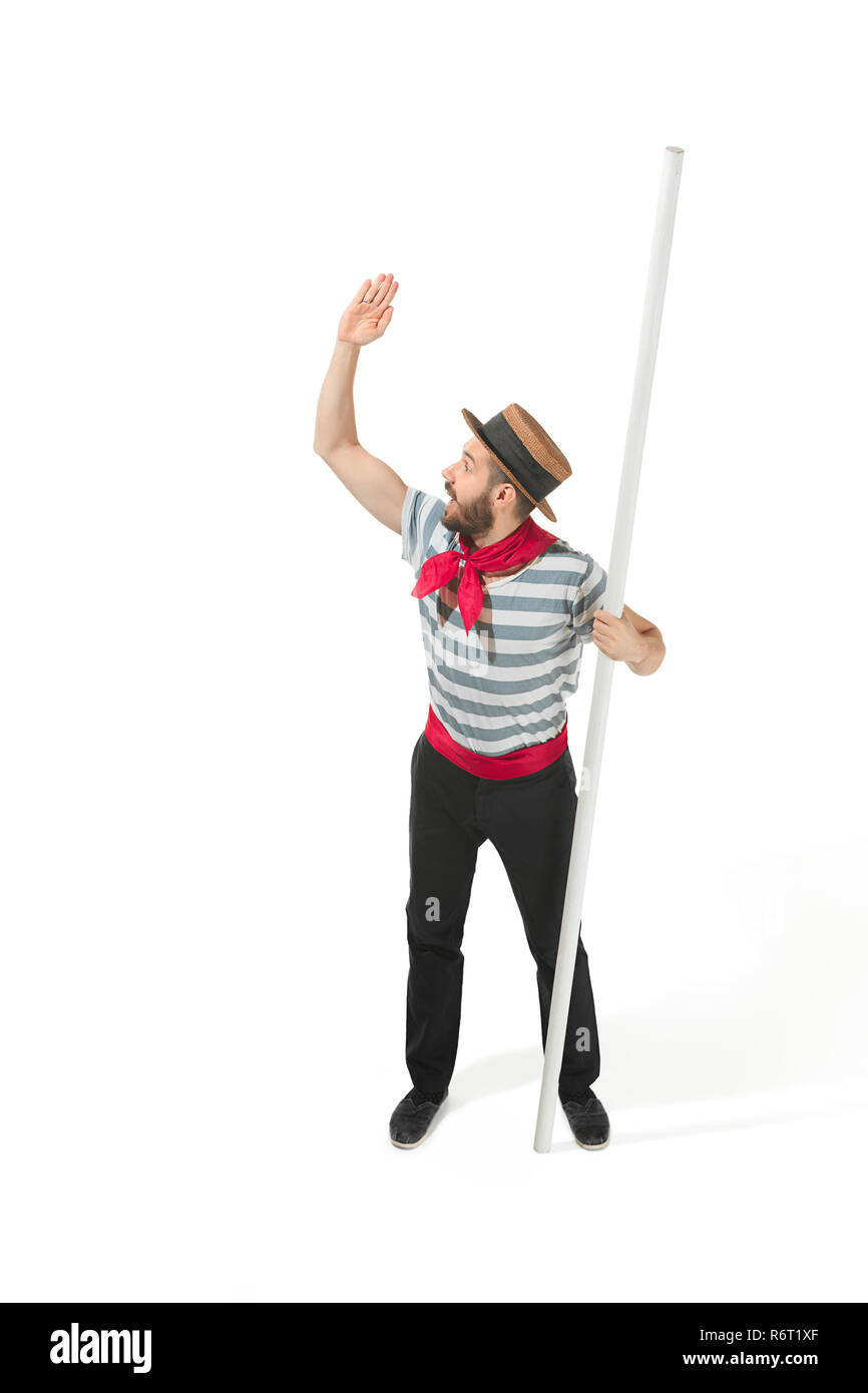 Smiling venice gondolier Cut Out Stock Images & Pictures - Alamy