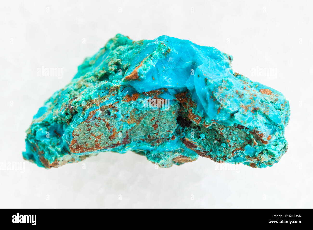 rough Chrysocolla stone in sandstone on white Stock Photo - Alamy