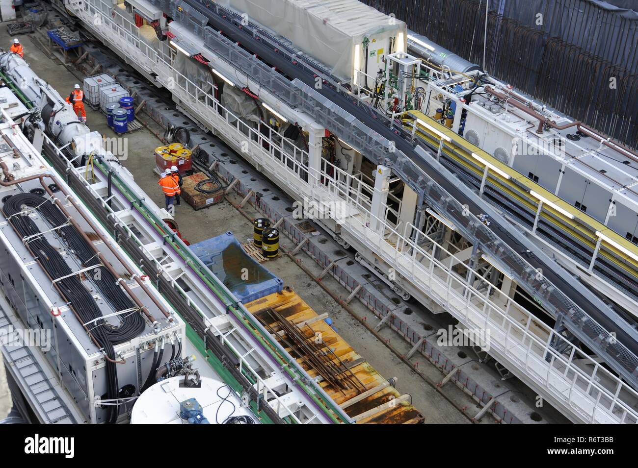Milan (Italy), building yard for the construction of the new line 4 ...