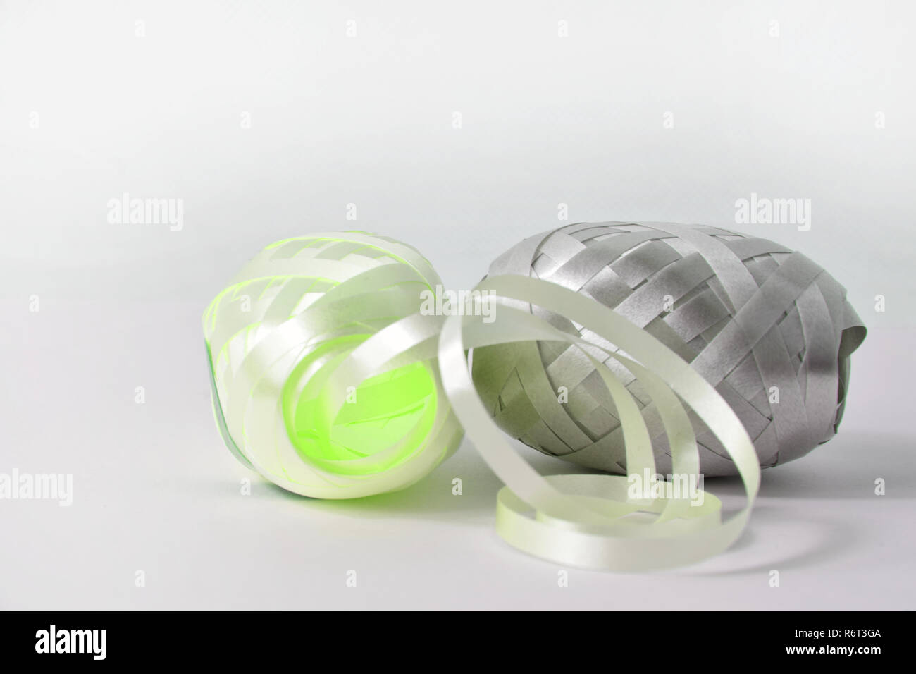 Curling Ribbon - Colorful gift wrapping band on white background Stock ...