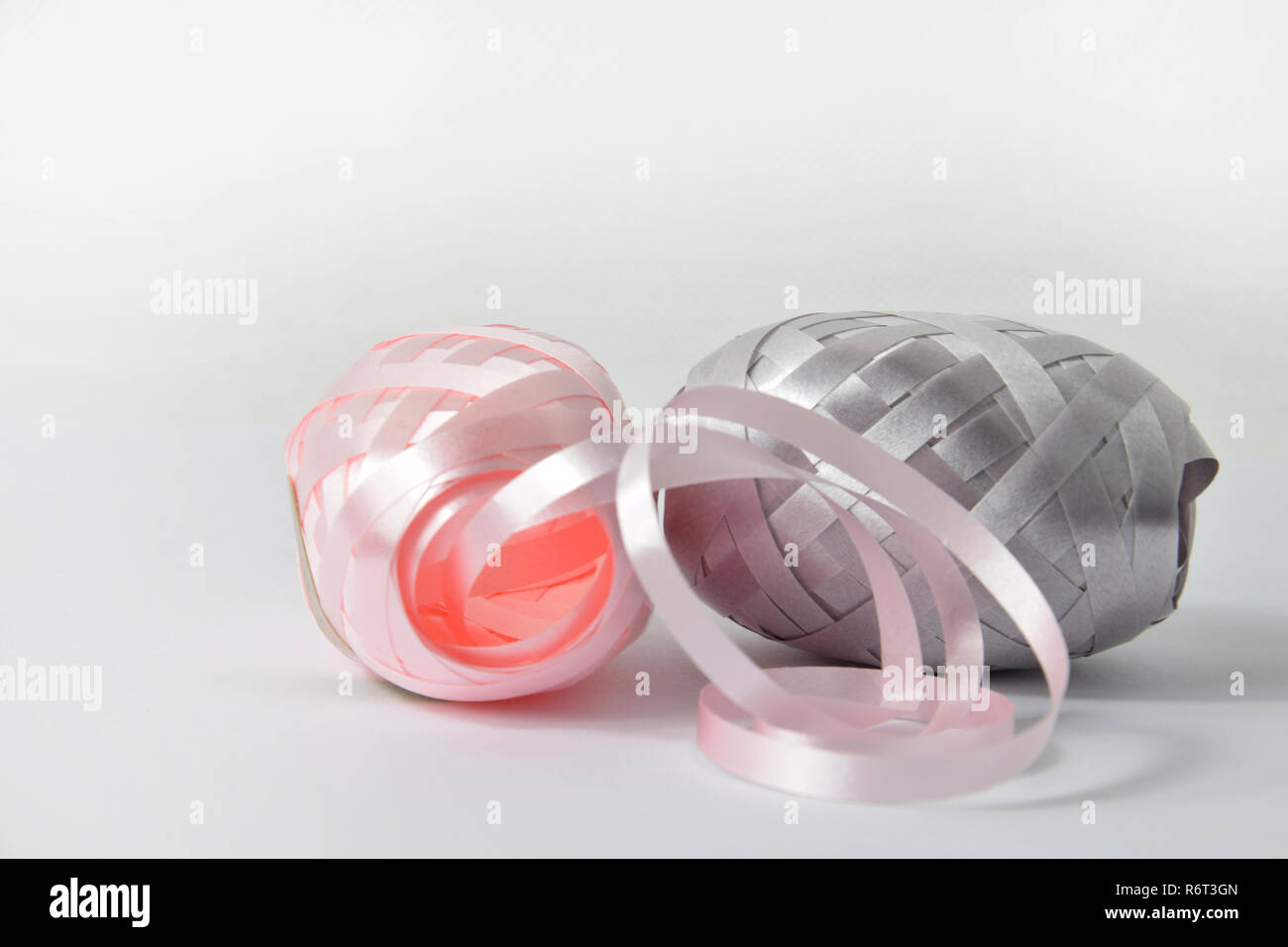 Curling Ribbon - Colorful gift wrapping band on white background Stock ...