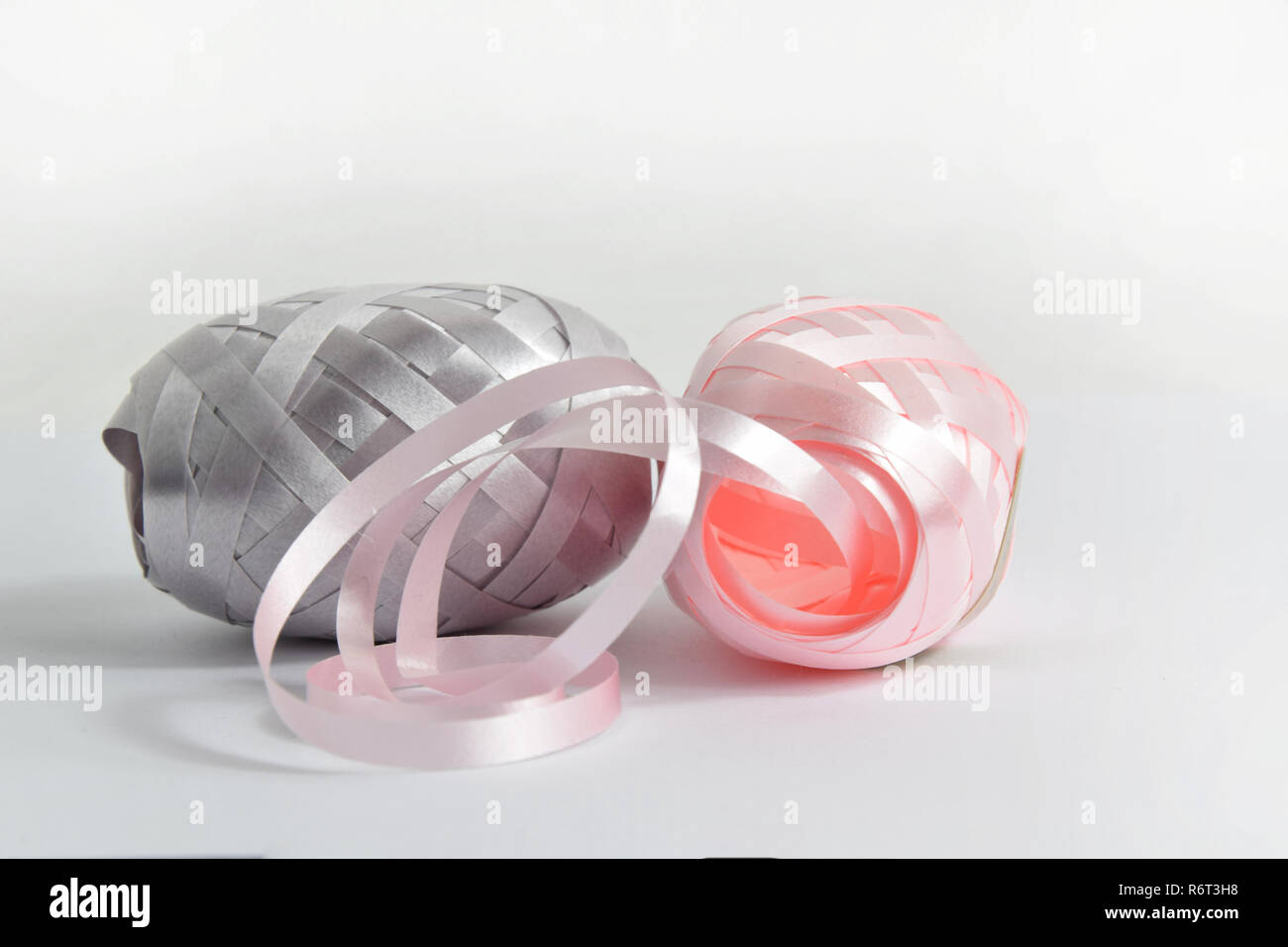 Curling Ribbon - Colorful gift wrapping band on white background Stock ...