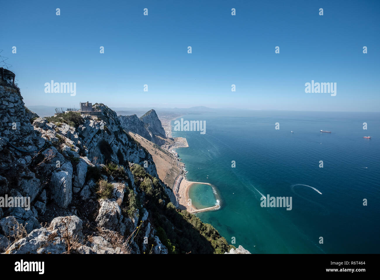 View of the entrance to the Mediterranean Sea from the rock of ...