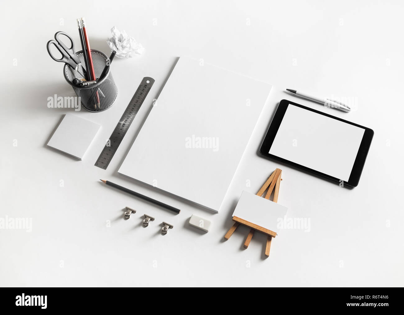 Blank stationery, tablet Stock Photo - Alamy