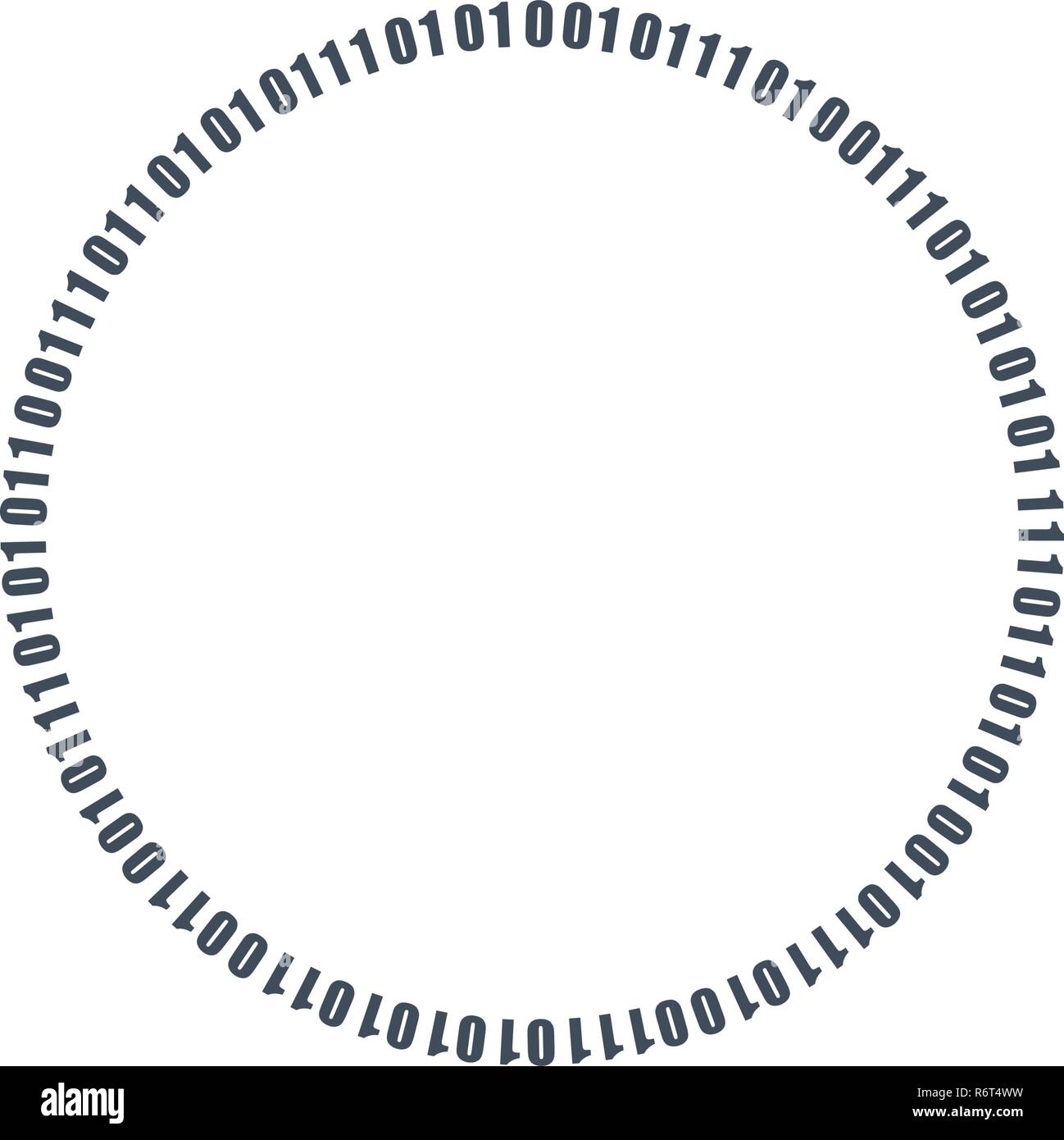 Circle binary circuit, future technology, cyber security concept ...