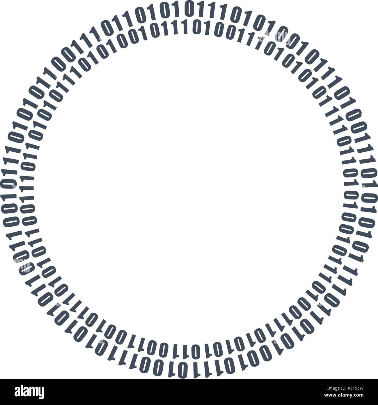 Two circles binary circuits, future technology, cyber security concept ...